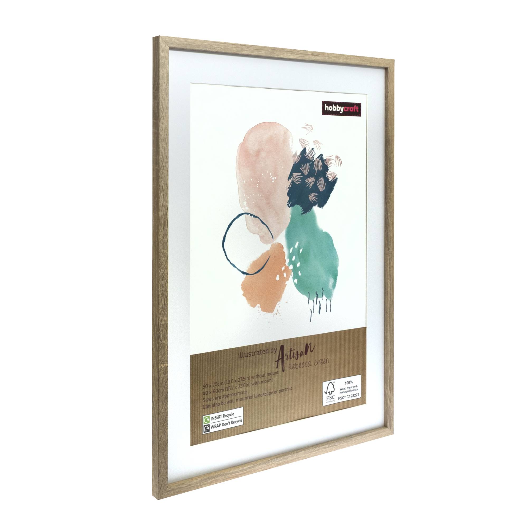 Oak Effect Picture Frame 50cm x 70cm | Hobbycraft