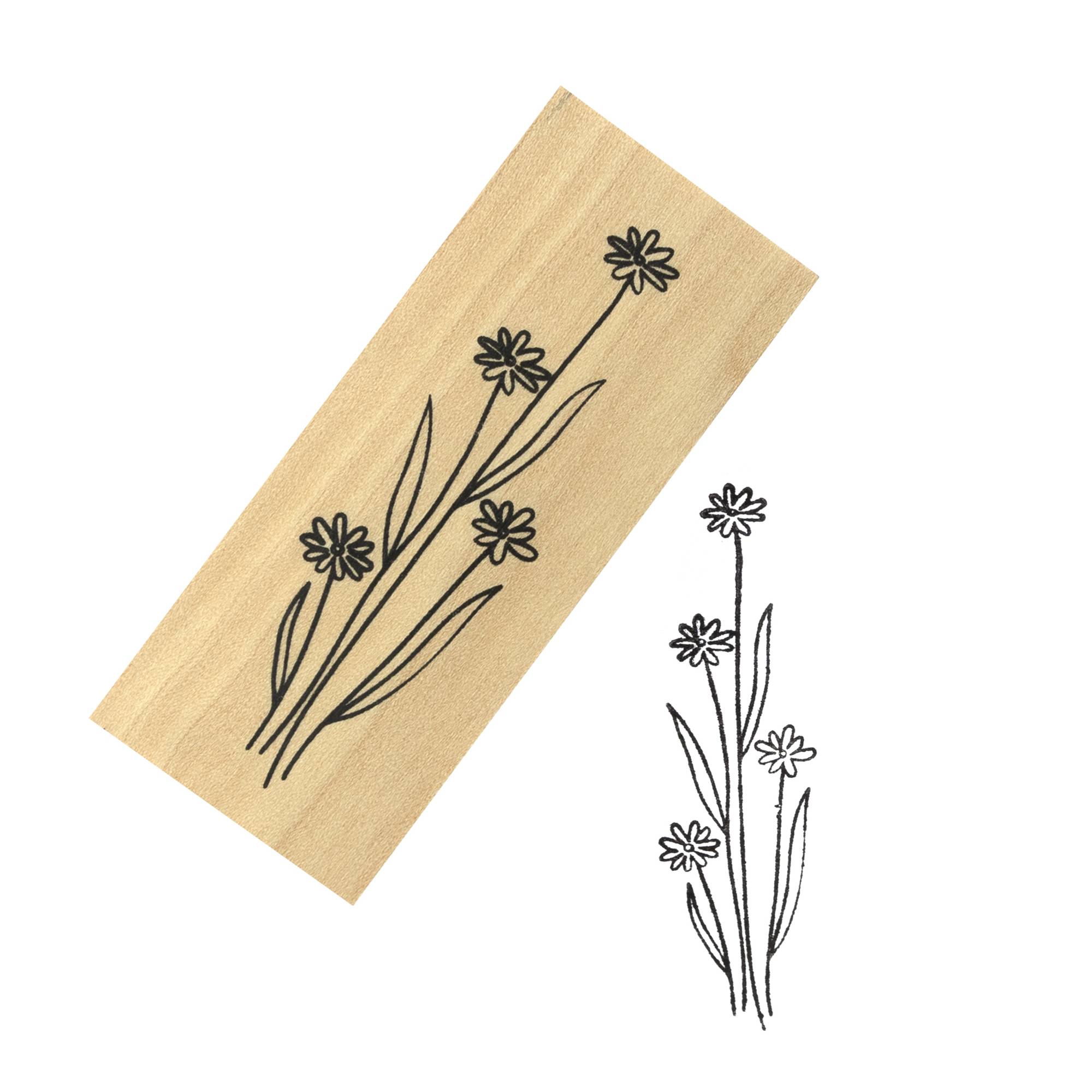 Flower Stem Wooden Stamp 2.5cm x 6.3cm | Hobbycraft
