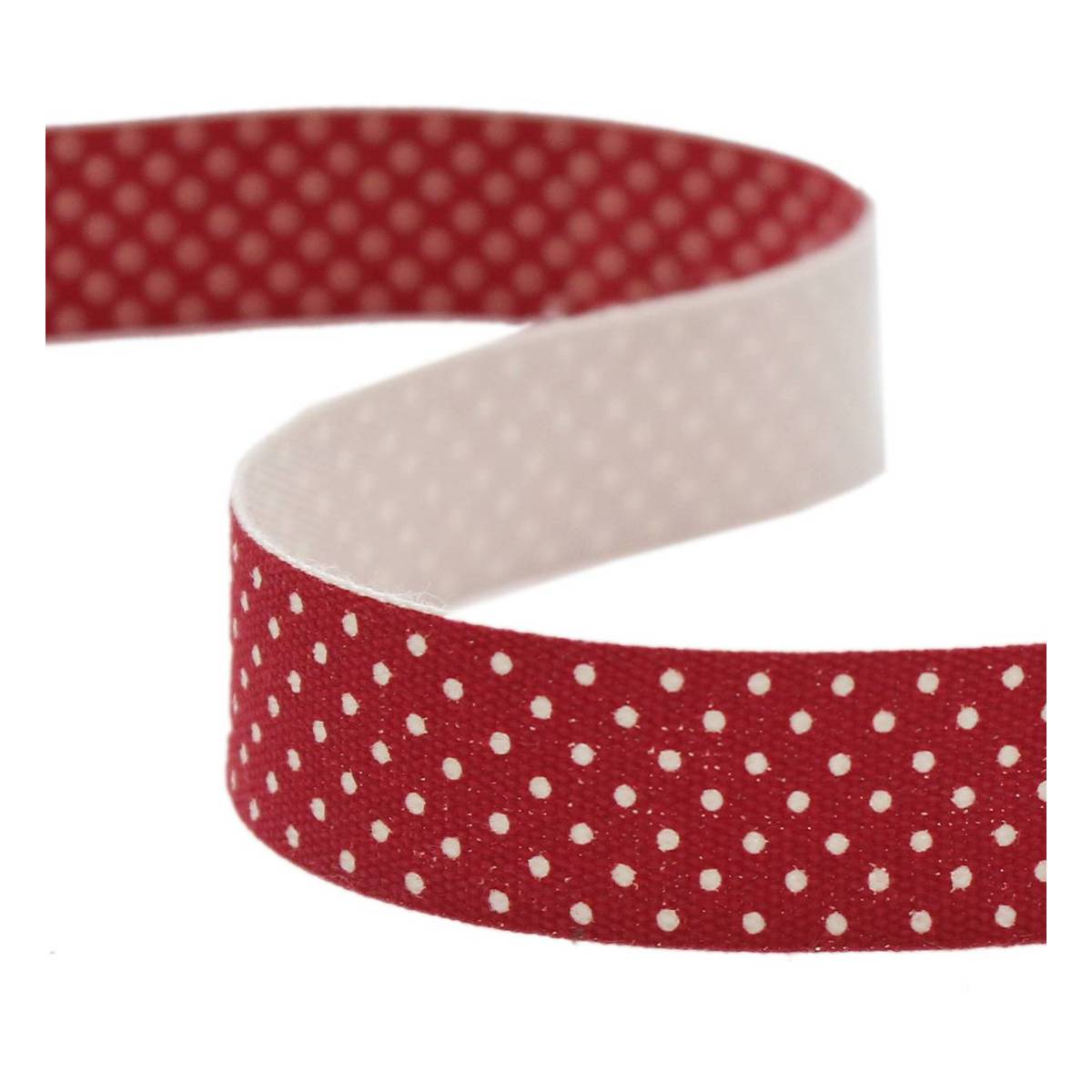Red Printed Cotton Ribbon 15mm x 5m | Hobbycraft