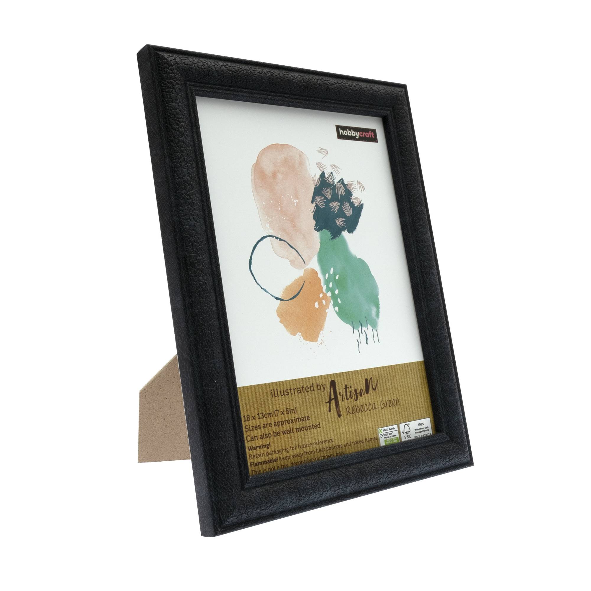 Black Textured Picture Frame 18cm x 13cm | Hobbycraft