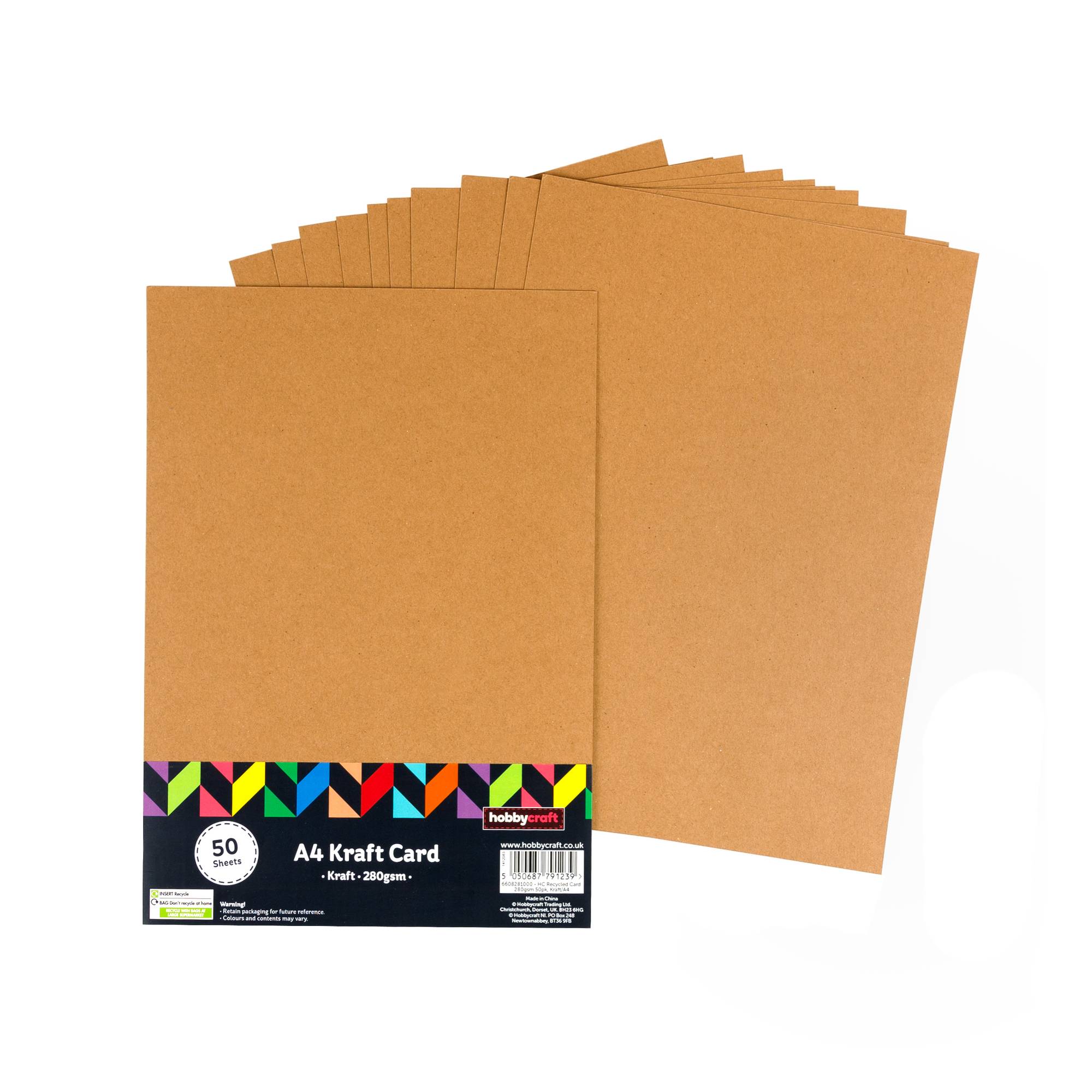 Recycled Kraft Card A4 50 Pack | Hobbycraft