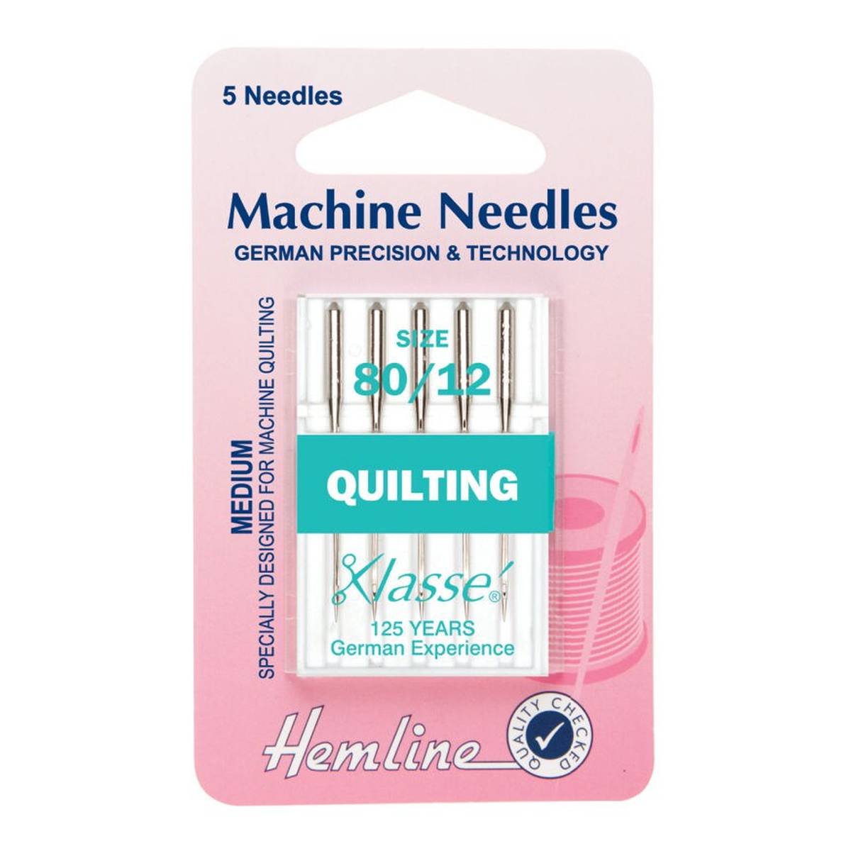 Hemline Medium Quilting Machine Needles 5 Pack | Hobbycraft