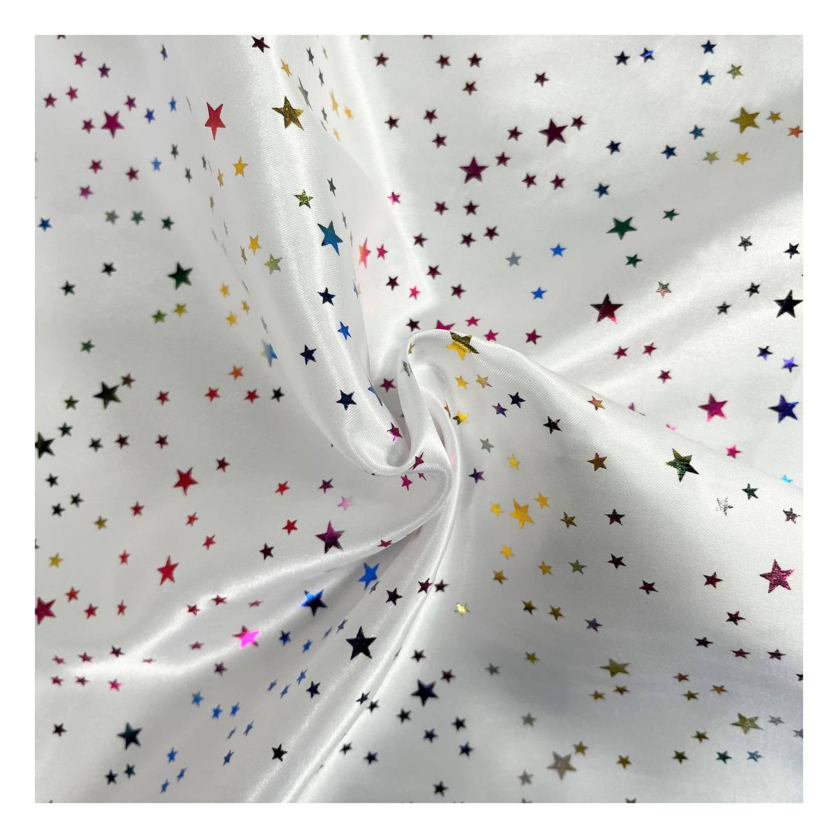 Multi Star Foil Satin Fabric by the Metre | Hobbycraft