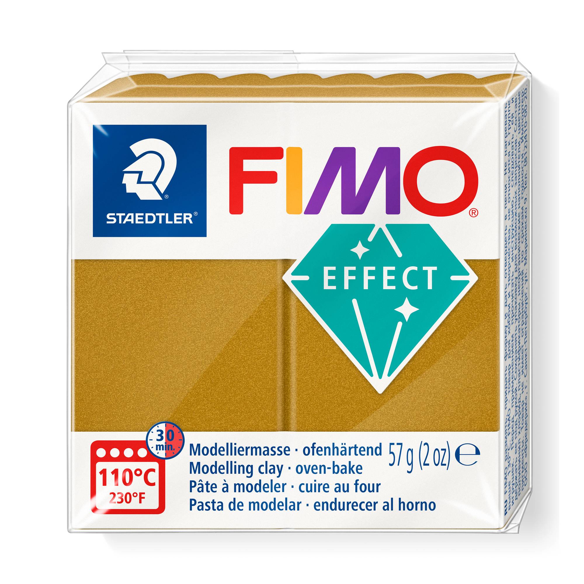 Fimo Effect Metallic Gold Modelling Clay 57g | Hobbycraft