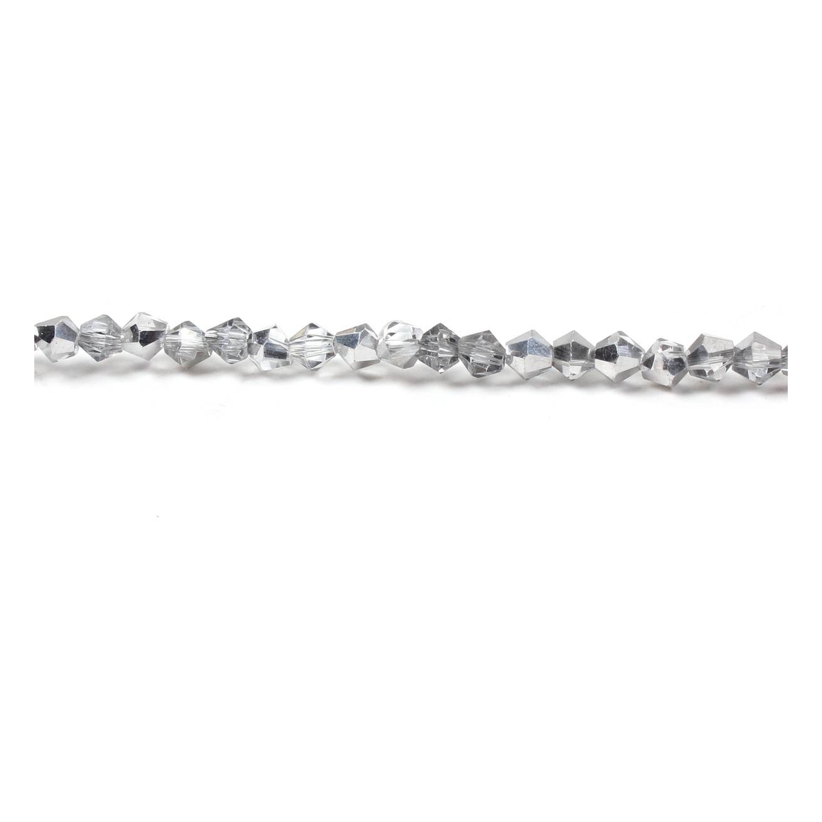 Half Silver Crystal Bicone Bead String 40 Pieces | Hobbycraft