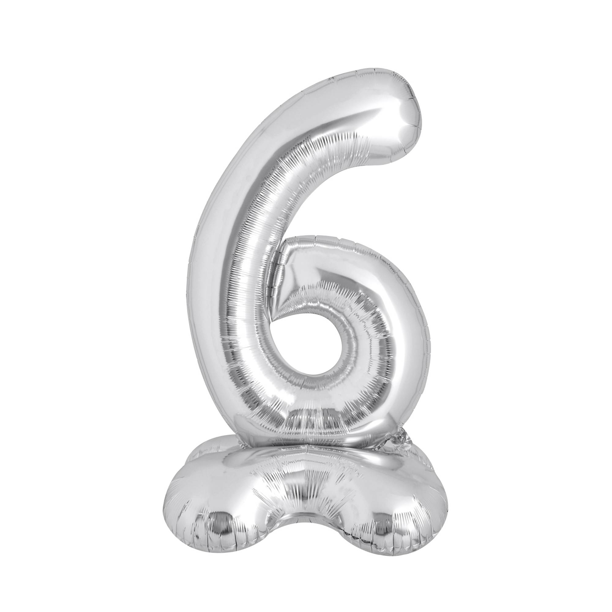 Standing Silver Number 6 Balloon 1m | Hobbycraft