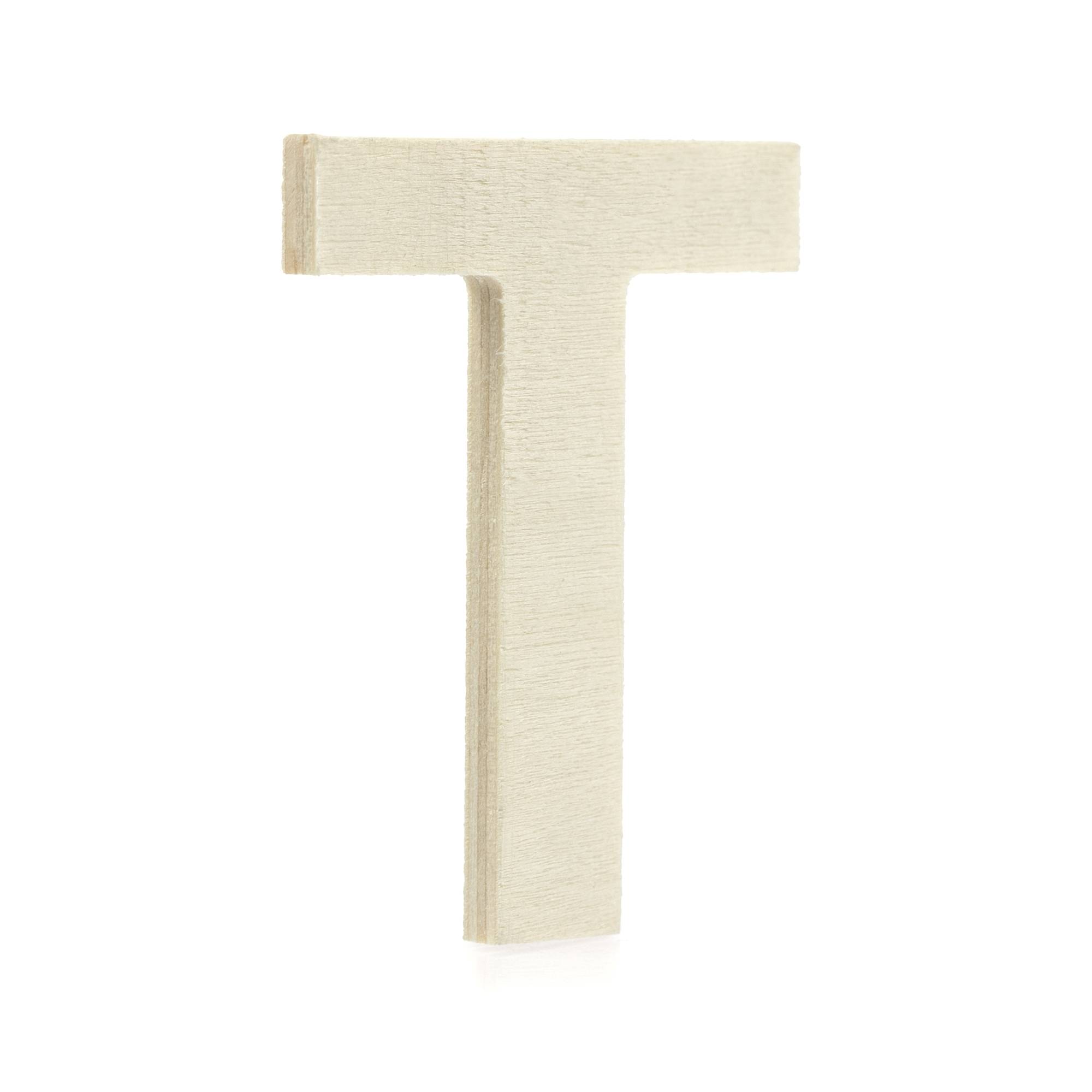 Small Wooden Letter T 6.5cm | Hobbycraft