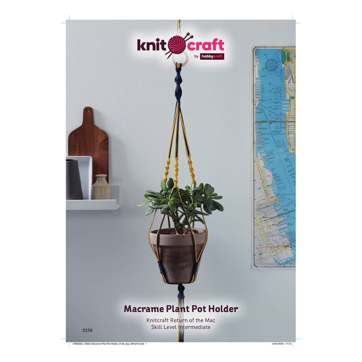 Knitcraft Macramé Plant Pot Holder Pattern 0158 | Hobbycraft