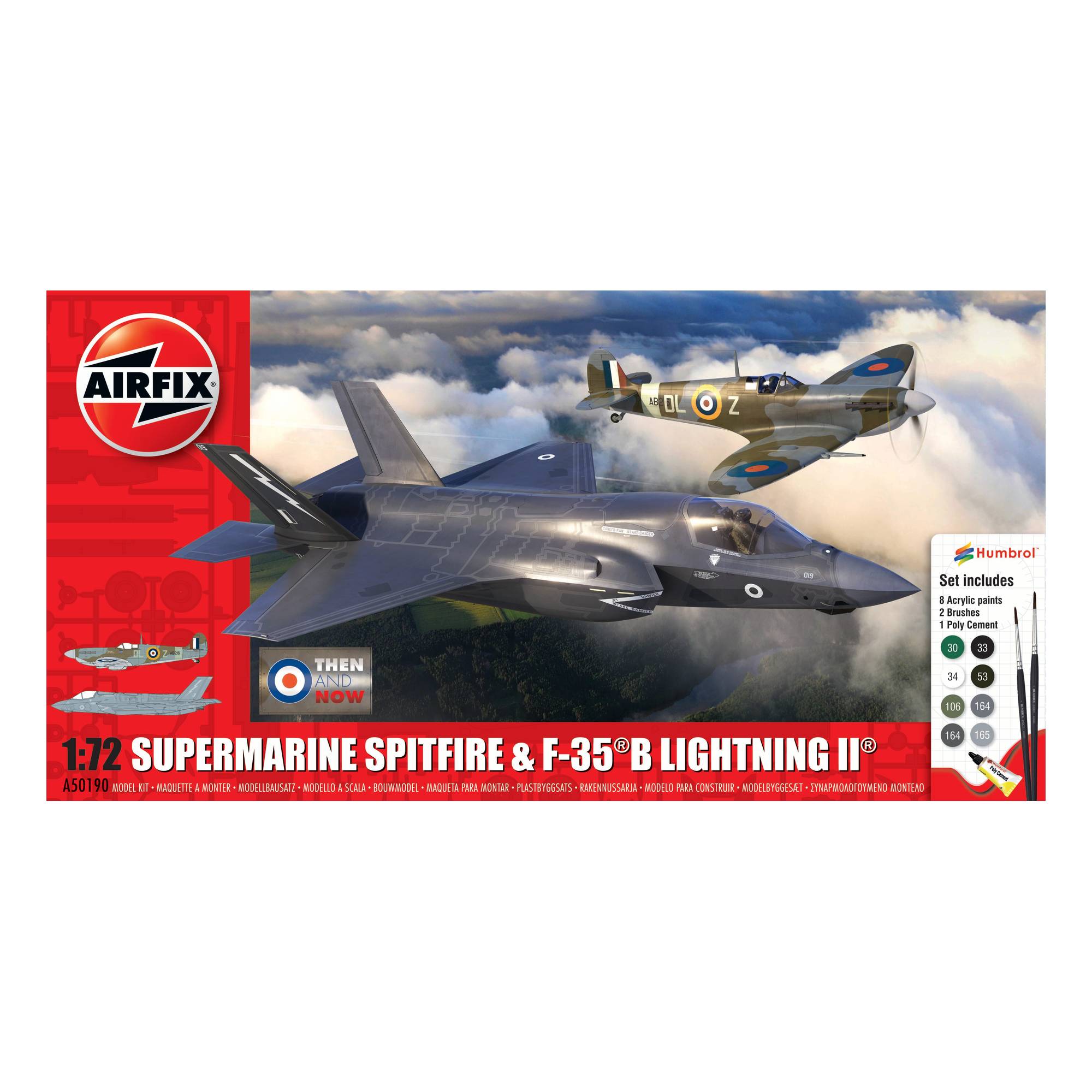 Airfix Supermarine Spitfire and F-35B Lightning II Model Set 1:72 ...
