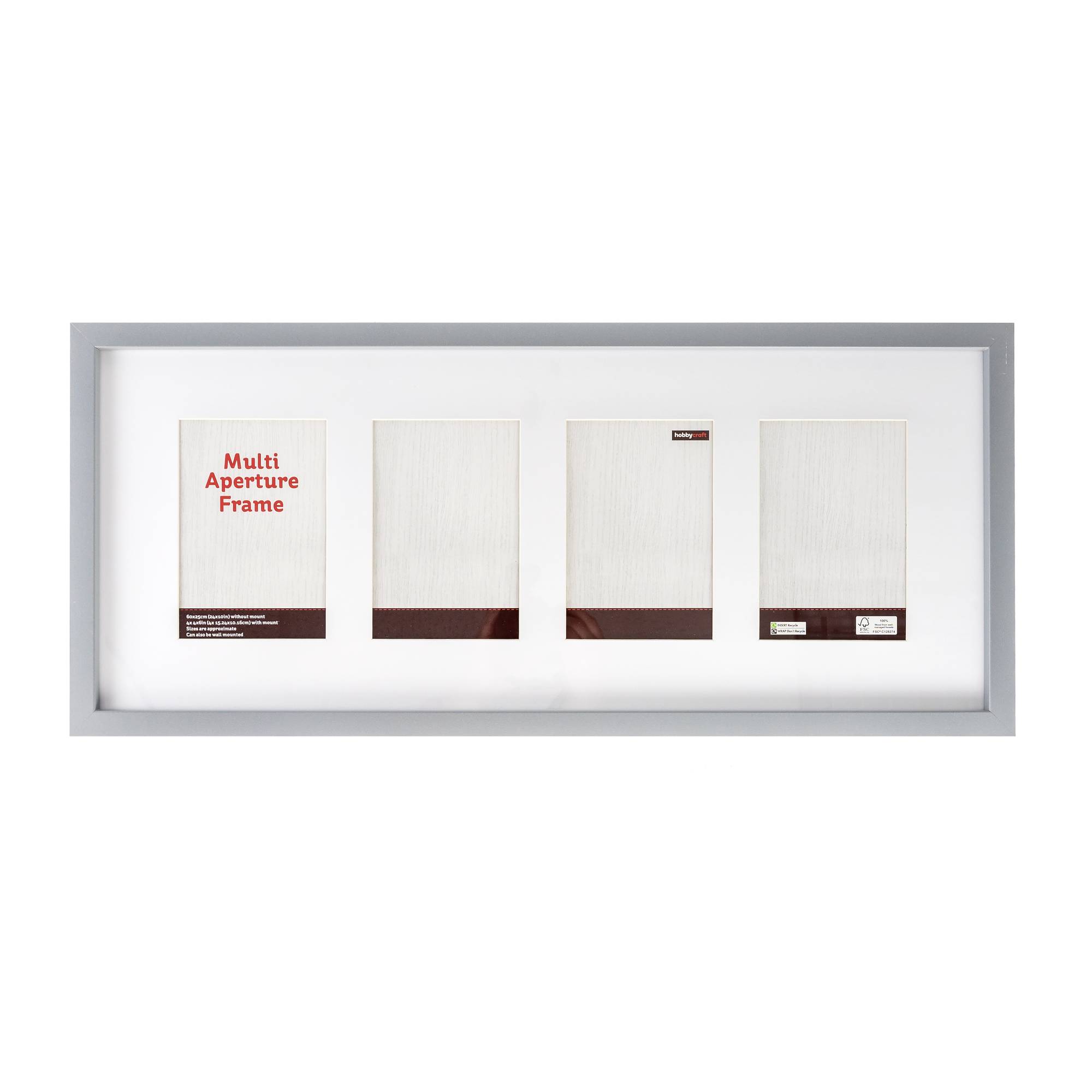 Light Grey Multi Aperture Frame 60cm x 25cm | Hobbycraft