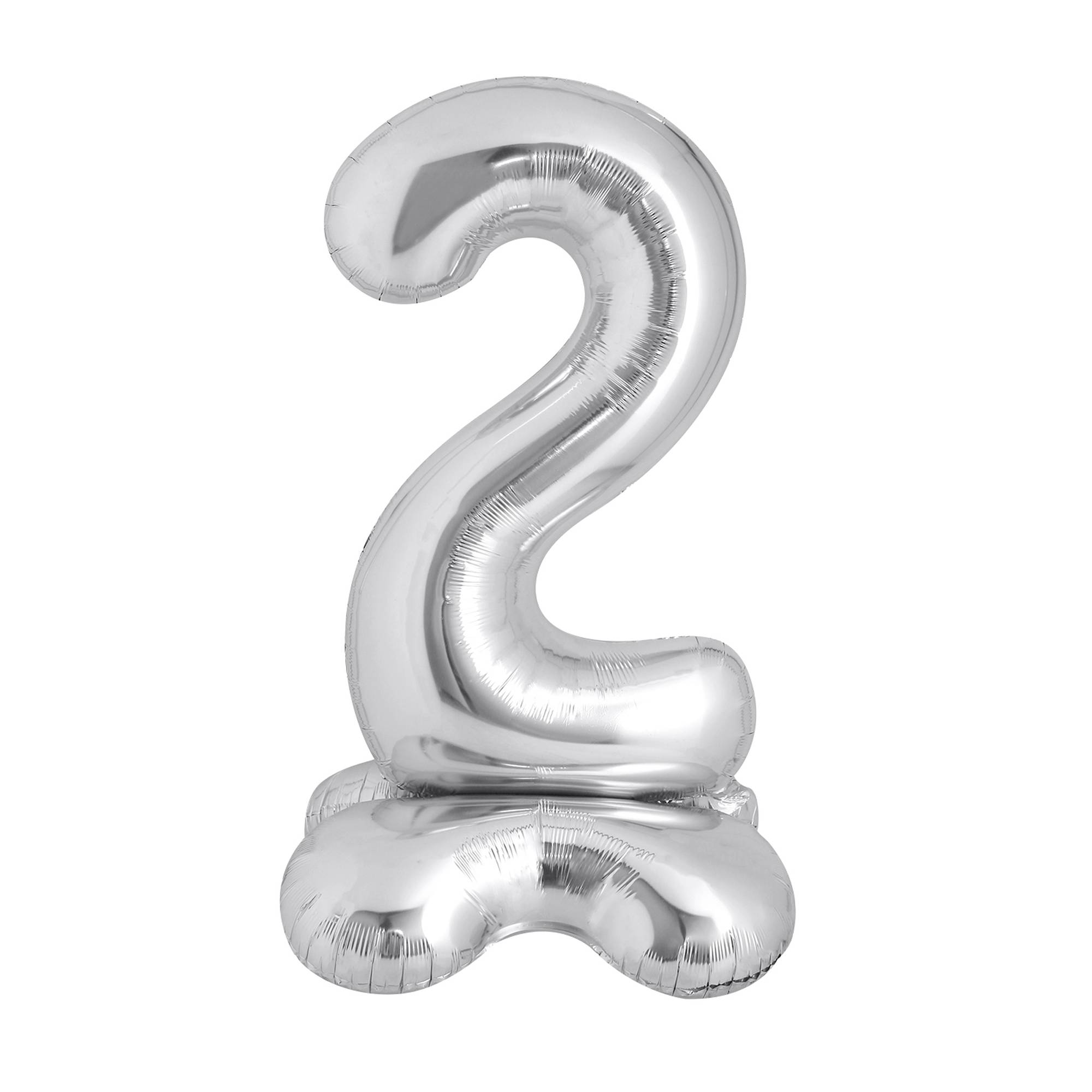 Standing Silver Number 2 Balloon 1m | Hobbycraft
