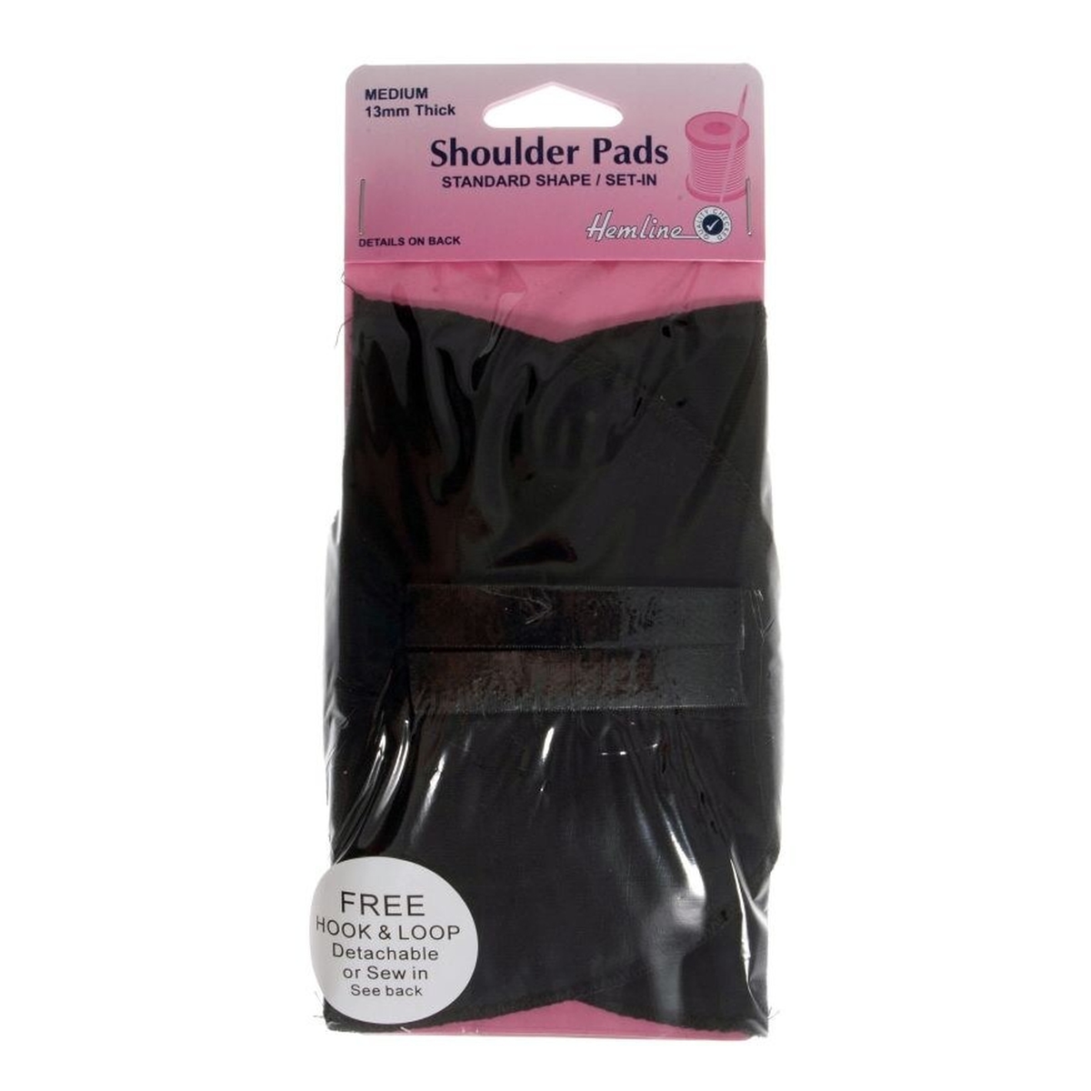 Hemline Black Sholder Pad Medium | Hobbycraft