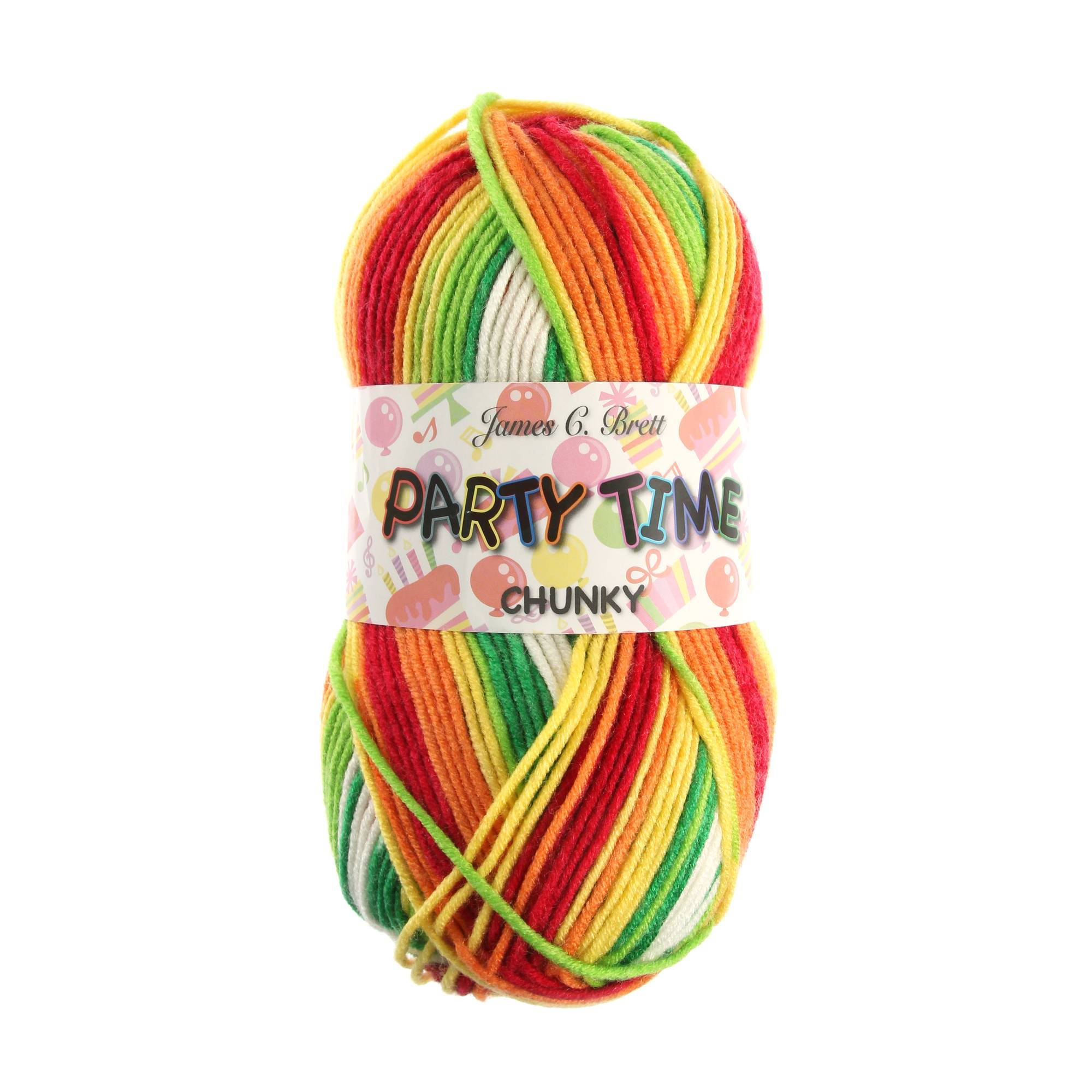 James C Brett Green Red Mix Party Time Chunky Yarn 100g | Hobbycraft