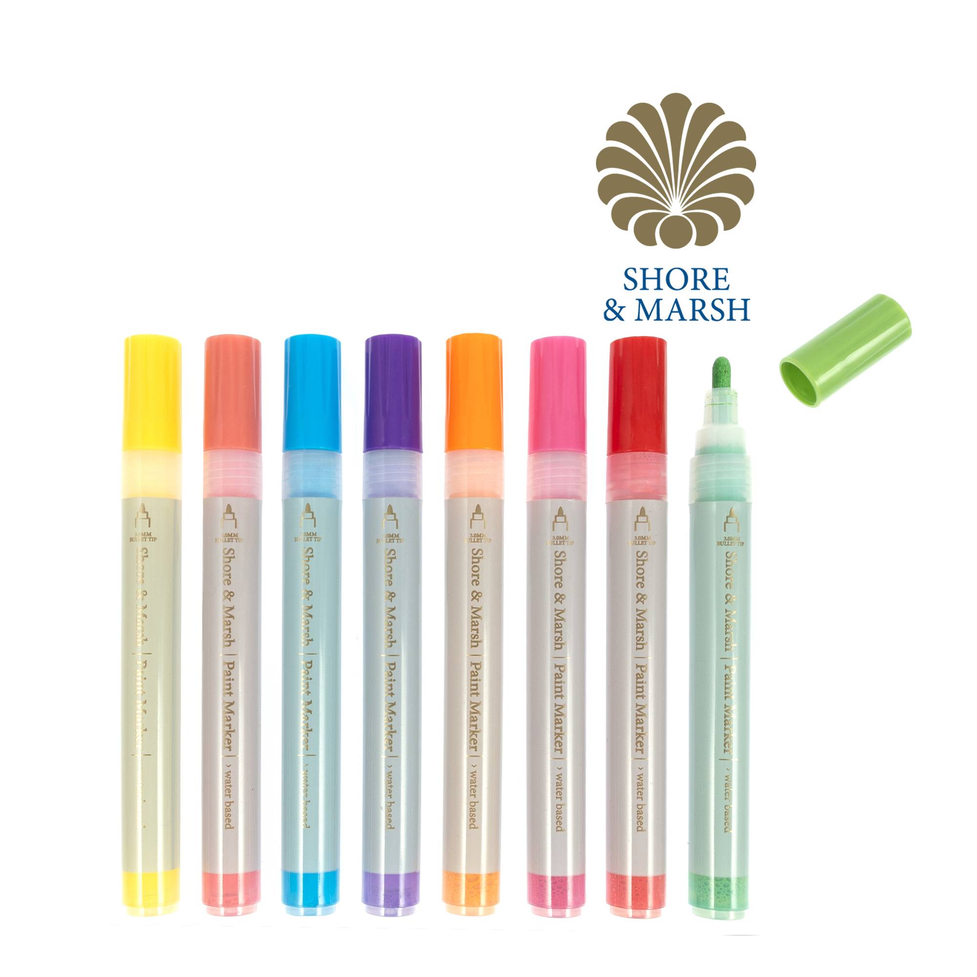 Shore & Marsh Bright Paint Markers 8 Pack | Hobbycraft
