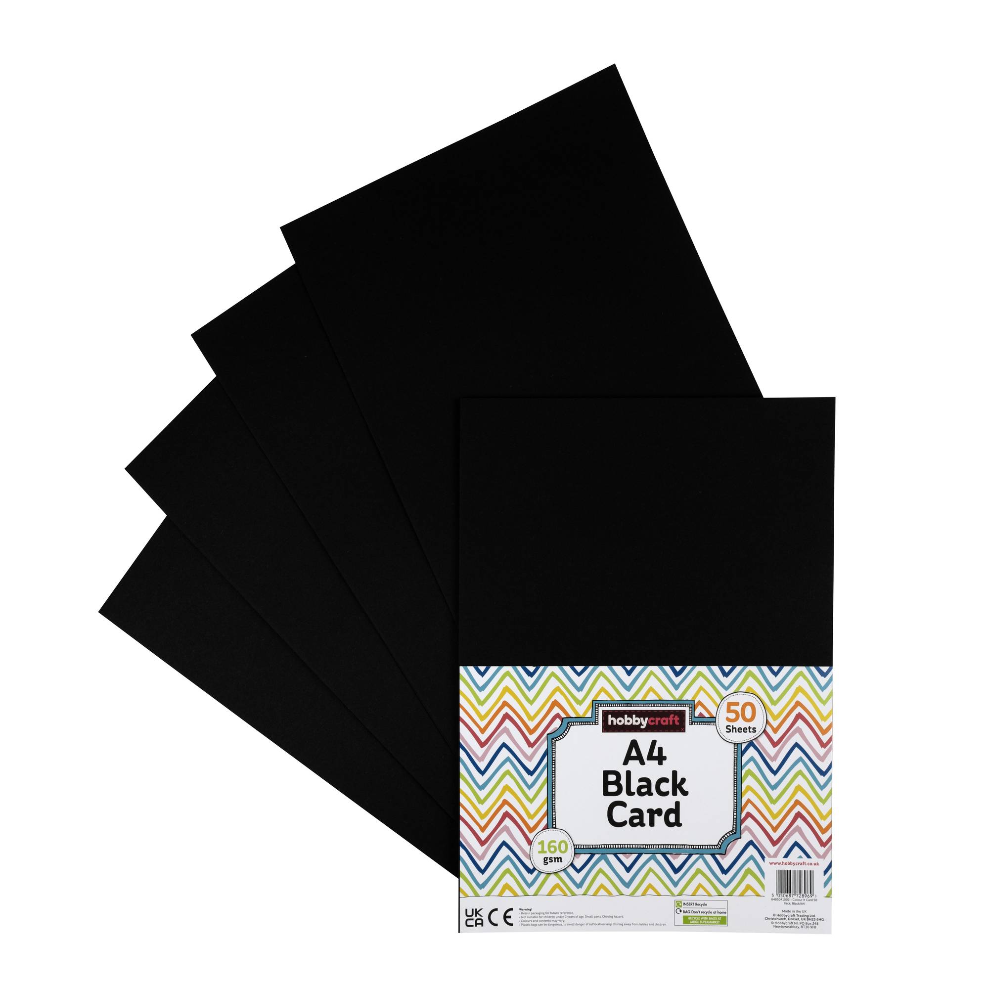 Black Card A4 50 Pack | Hobbycraft