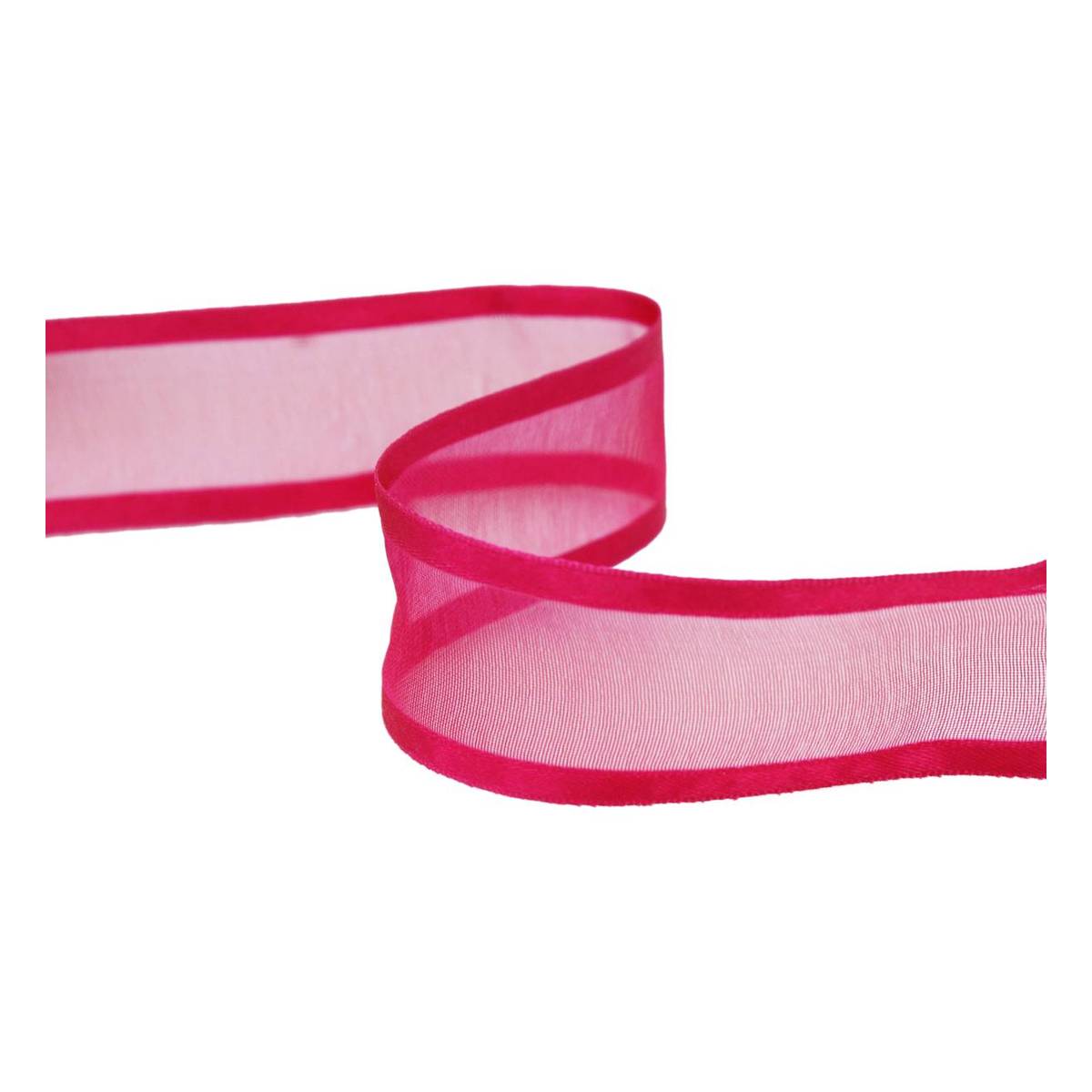 Hot Pink Organza Satin-Edged Ribbon 25mm x 4m | Hobbycraft