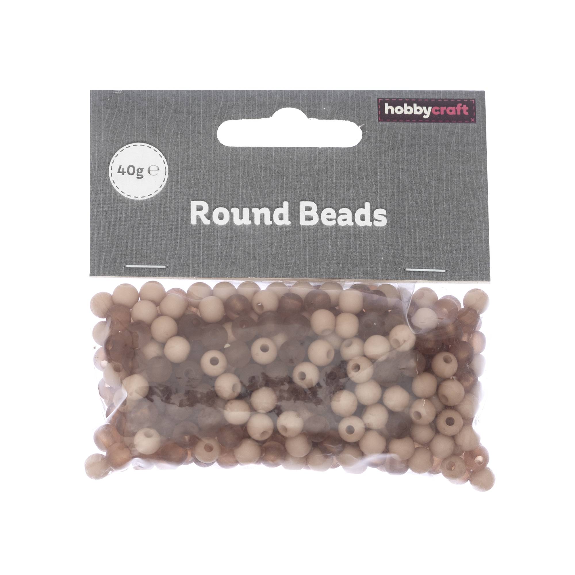 Beige Round Plastic Beads 6mm 40g | Hobbycraft
