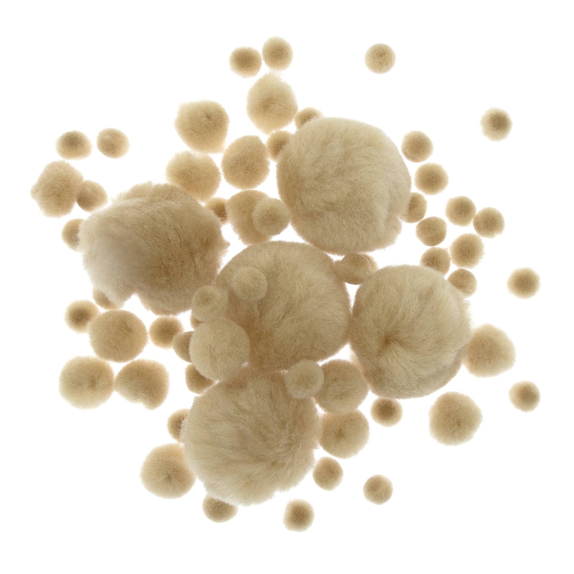 Cream Pom Poms 60 Pack | Hobbycraft