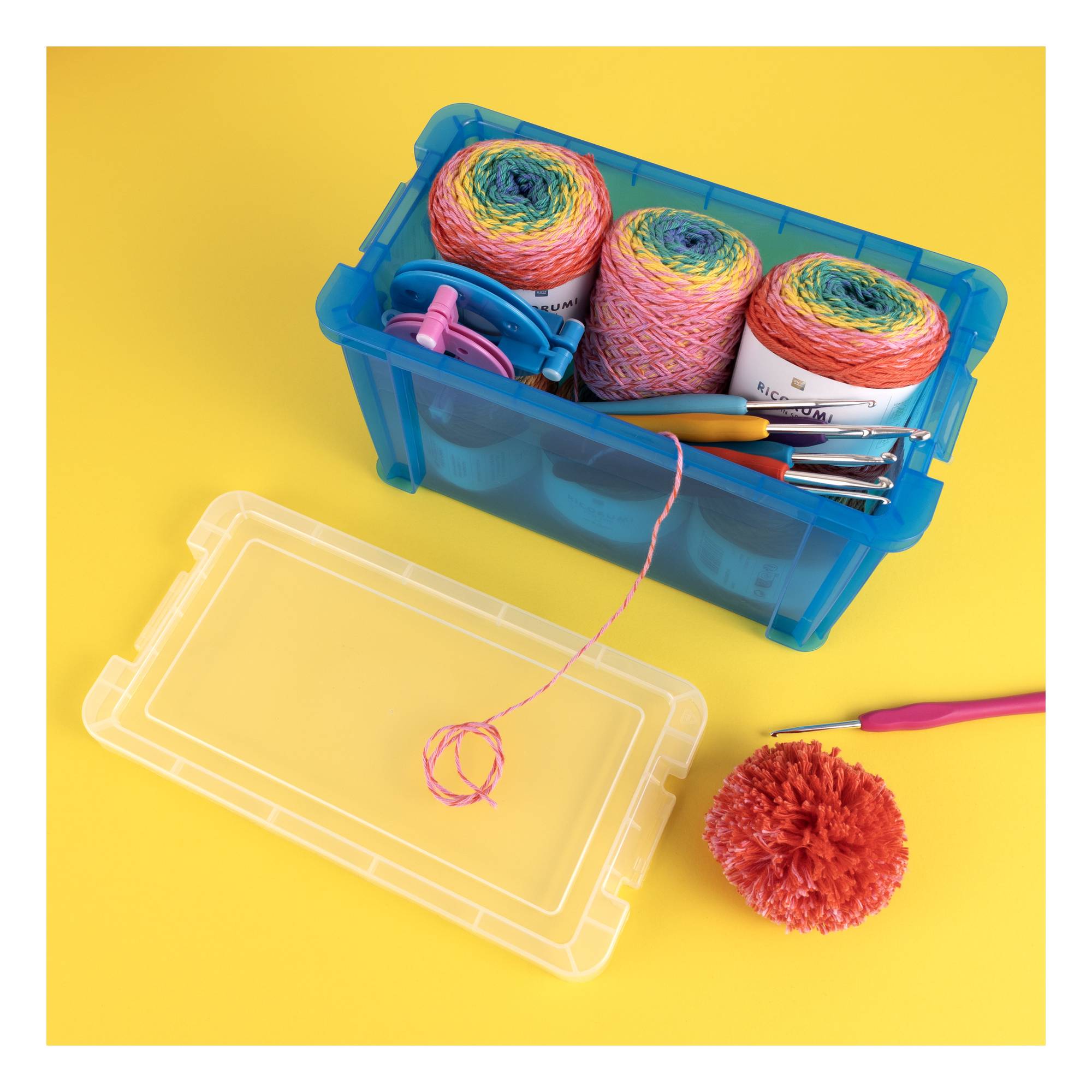 Whitefurze Allstore 2.6 Litre Transparent Blue Storage Box | Hobbycraft