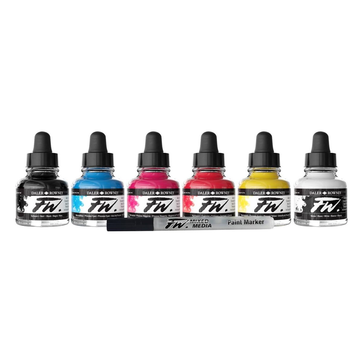 Daler-Rowney FW Primary Acrylic Ink 29.5ml 6 Pack | Hobbycraft
