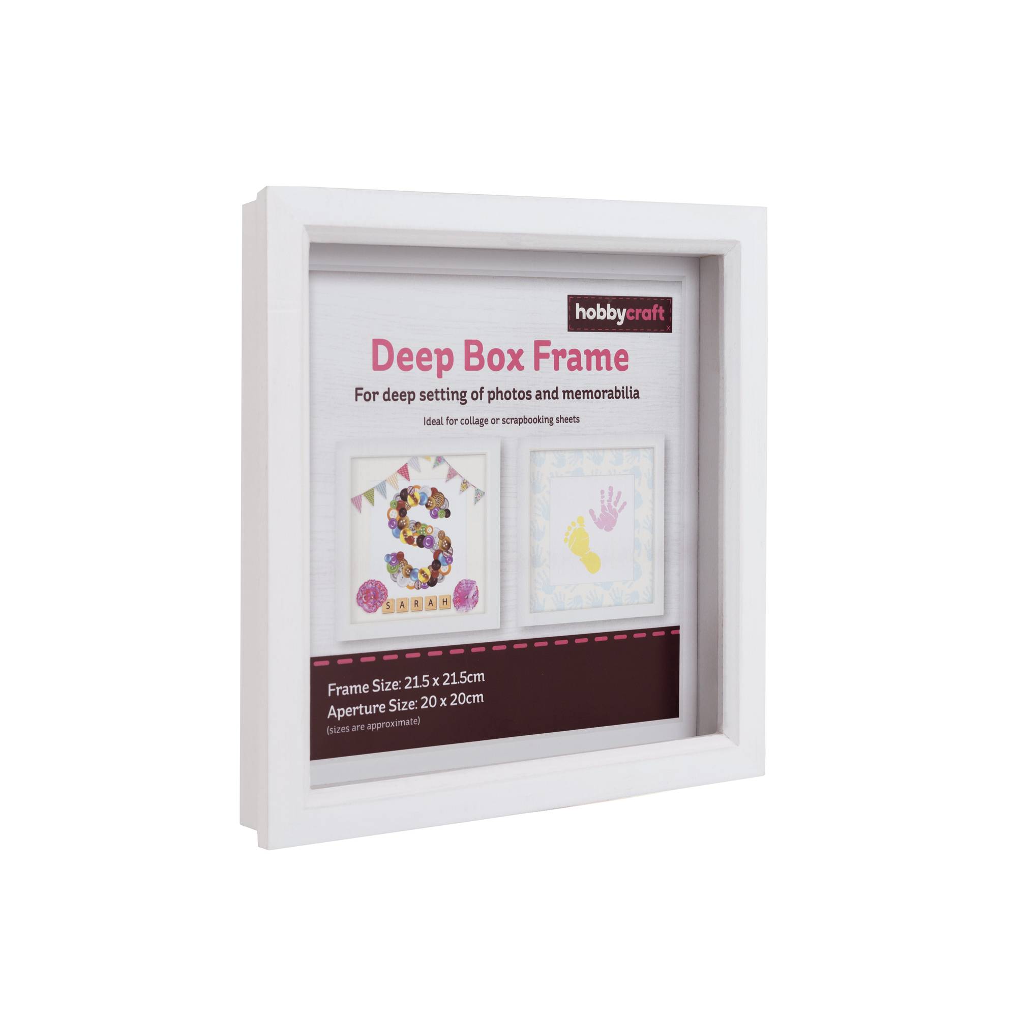 White Deep Box Frame 20cm x 20cm | Hobbycraft