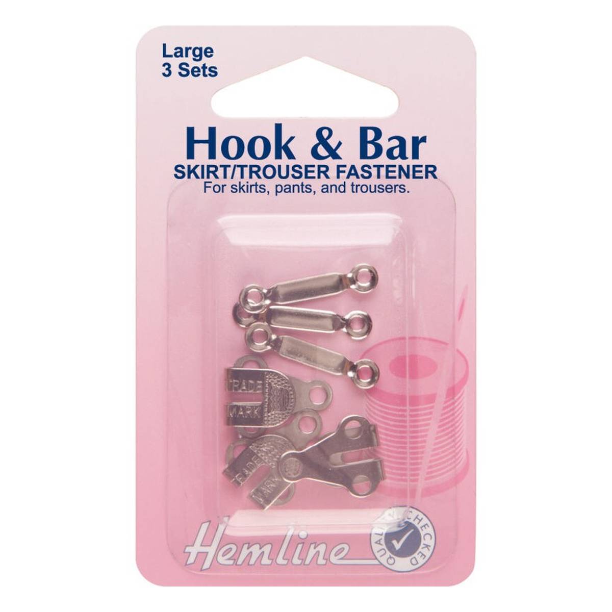 Hemline Hook And Bar Trouser Fasteners 3 Pack Hobbycraft