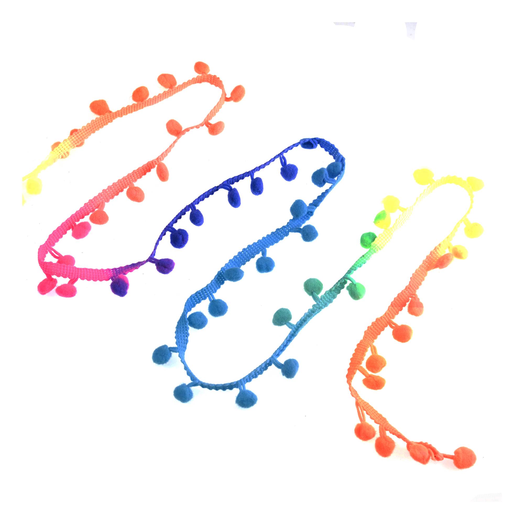 Neon 20mm Pom Pom Trim by the Metre | Hobbycraft