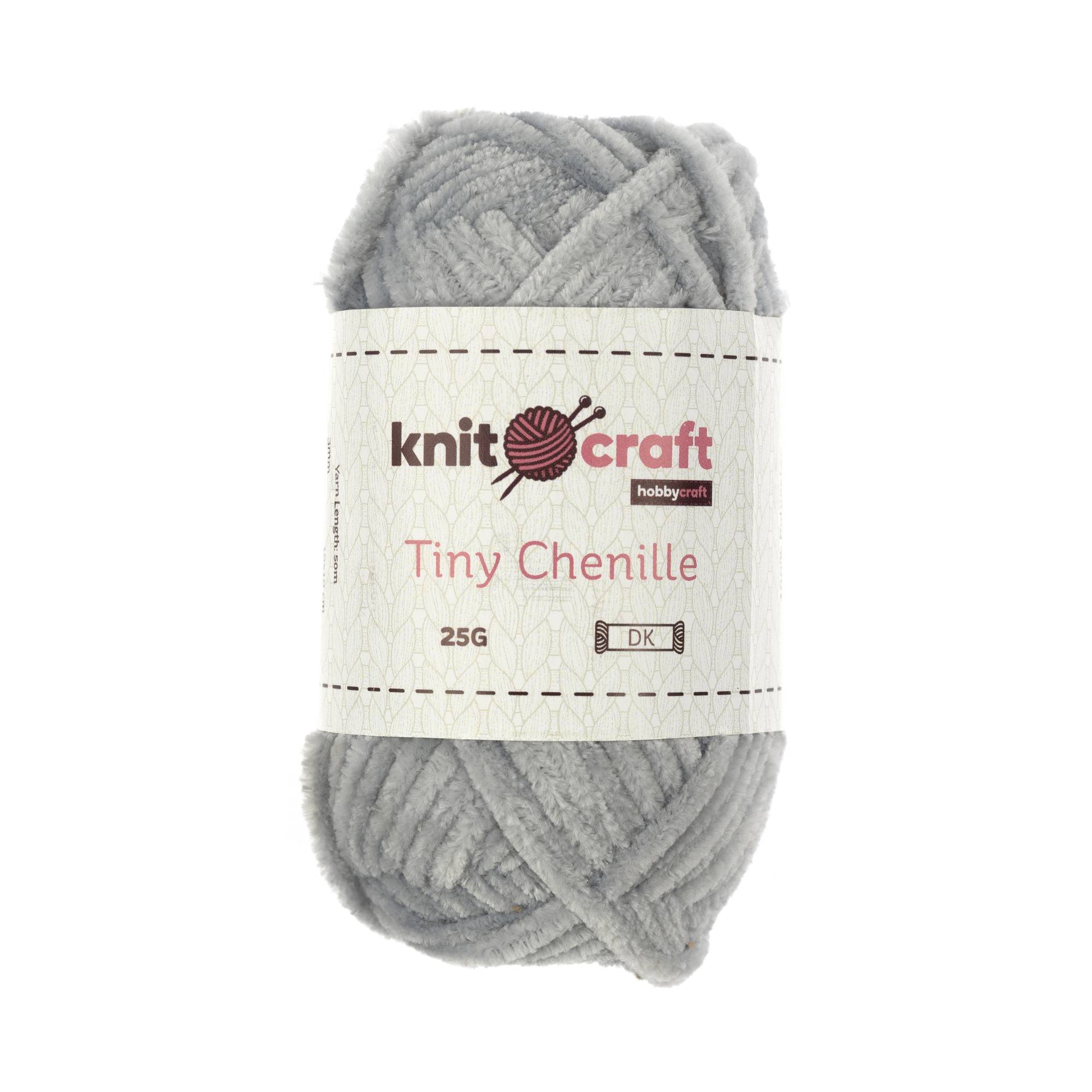 Knitcraft Light Grey Tiny Chenille DK Yarn 25g | Hobbycraft