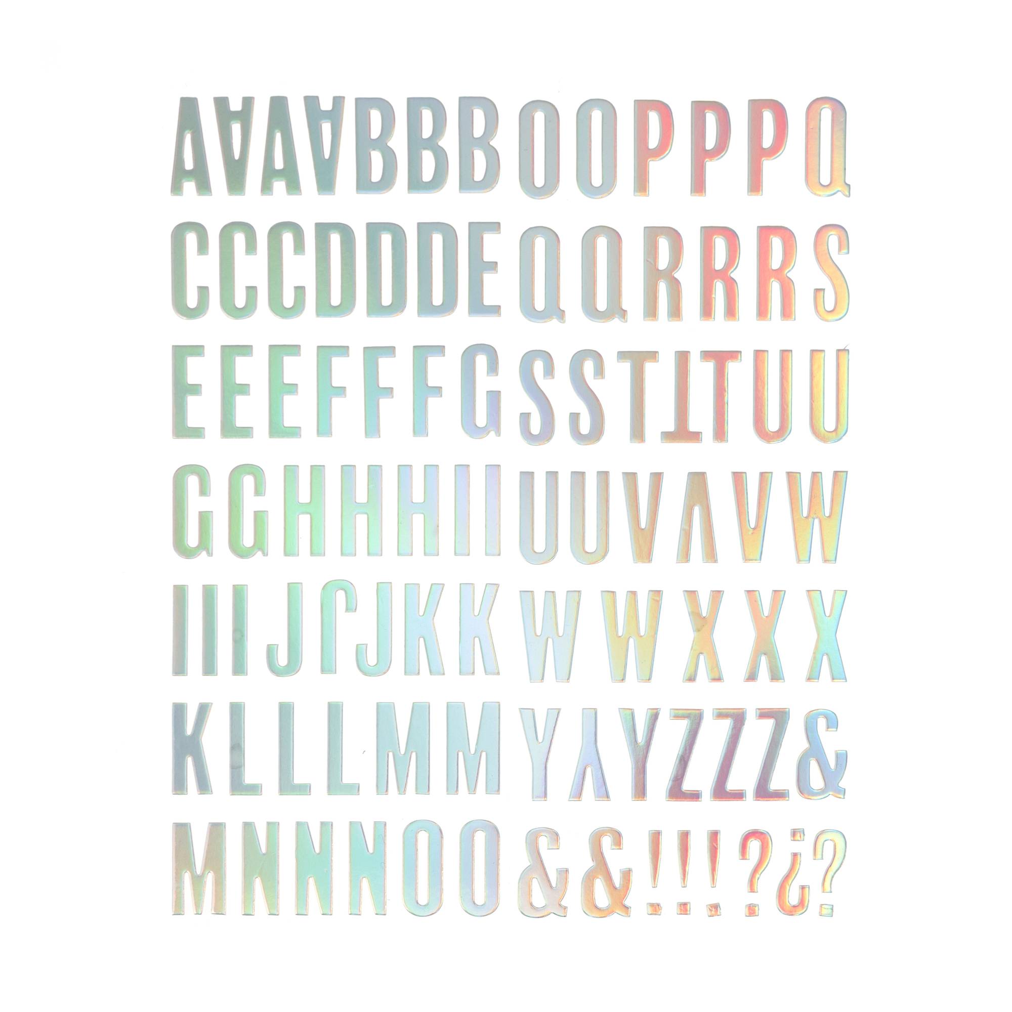 Iridescent Chipboard Alphabet Stickers | Hobbycraft