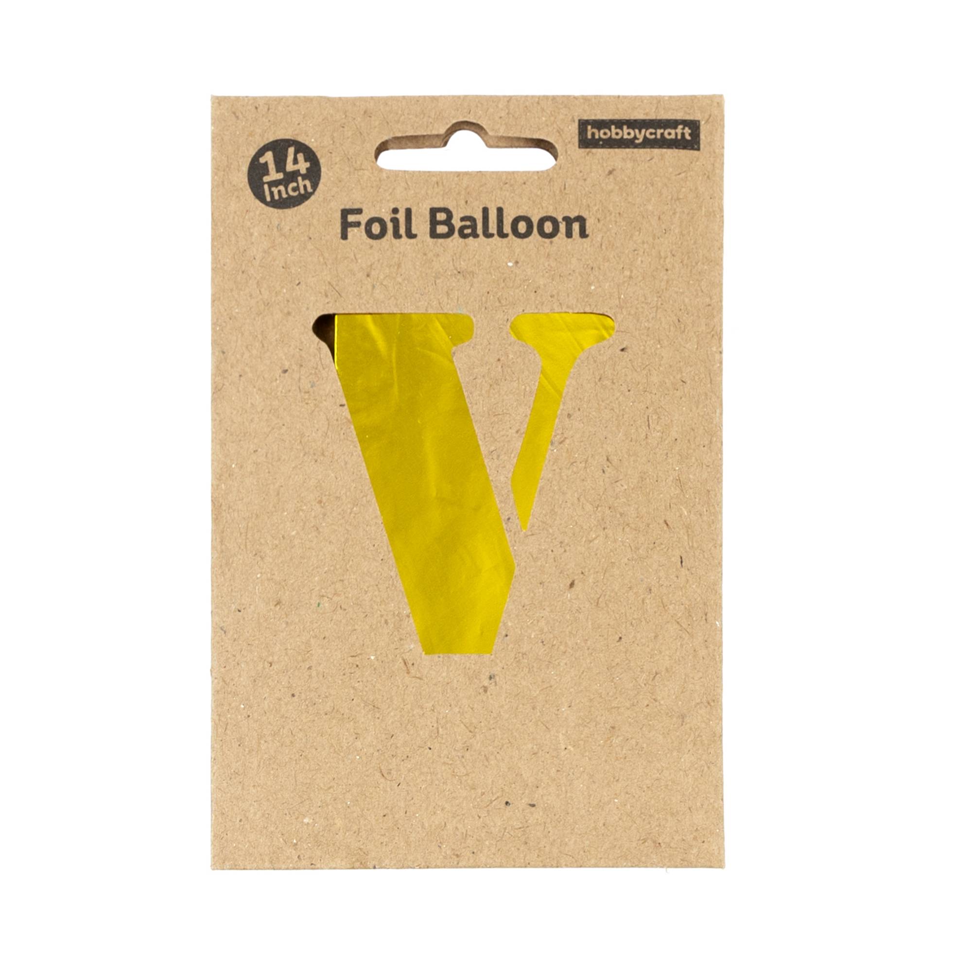 Gold Foil Letter V Balloon | Hobbycraft