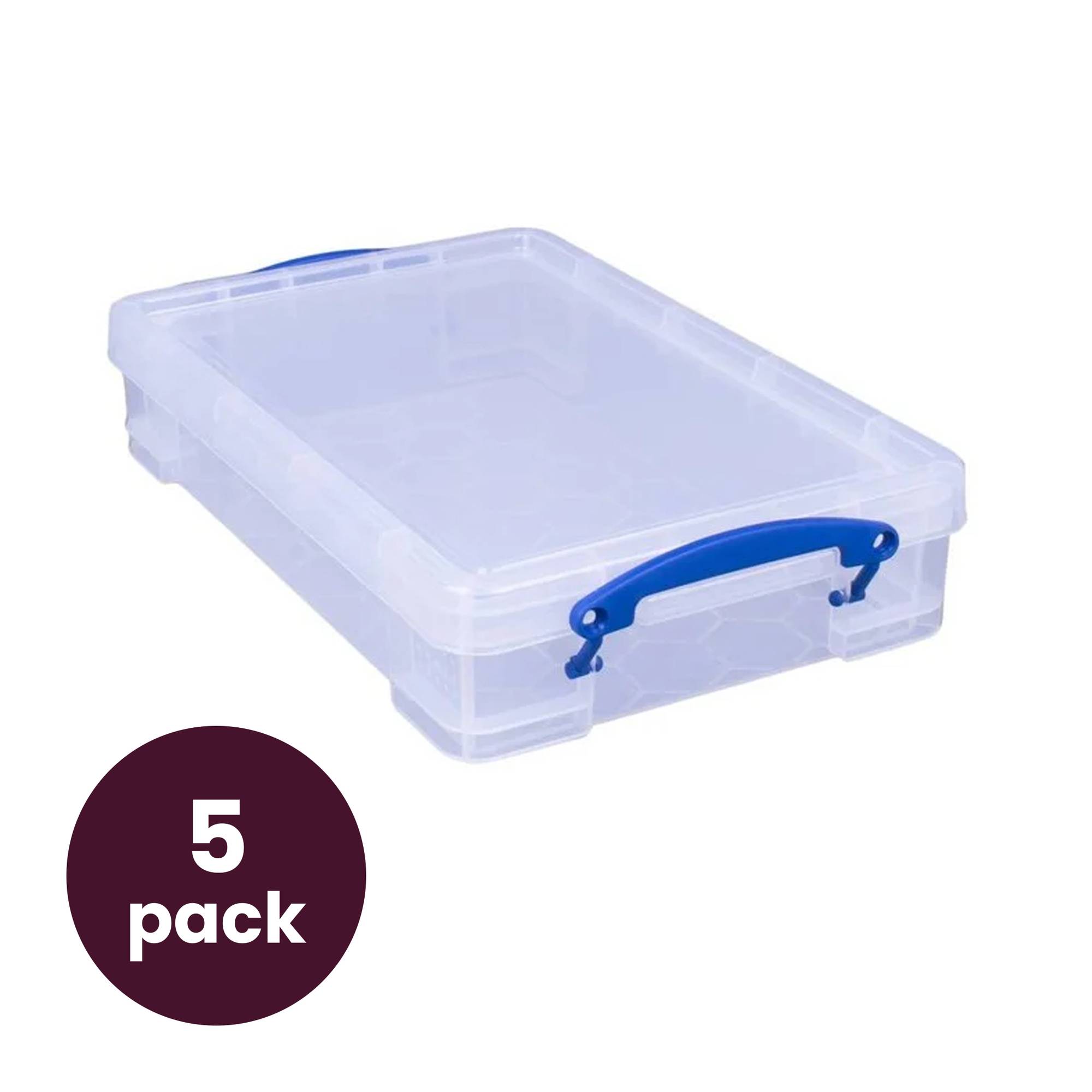 Really Useful Clear Box 4 Litres 5 Pack Bundle | Hobbycraft
