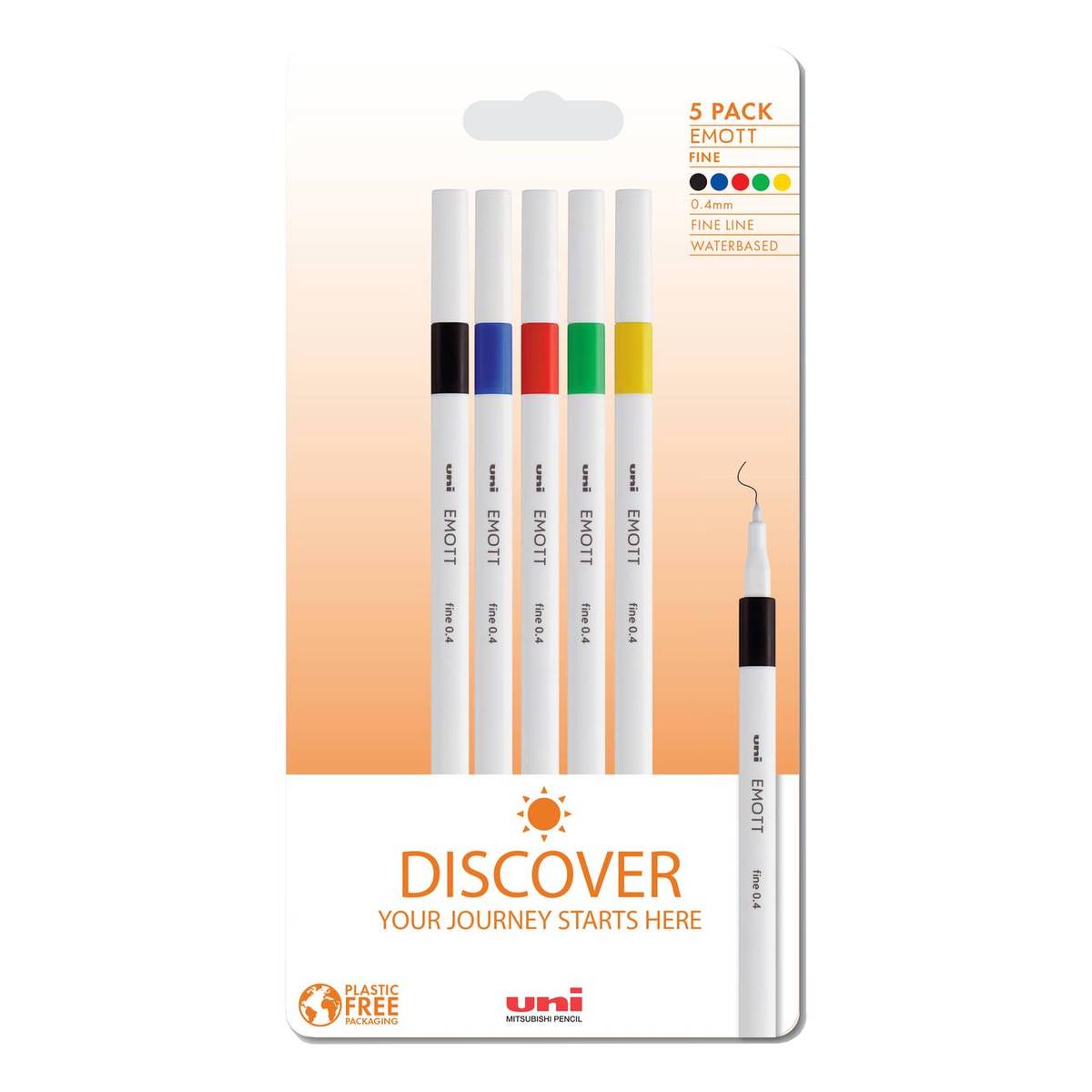 Uni-ball Discover EMOTT Fine Line Pens 5 Pack | Hobbycraft