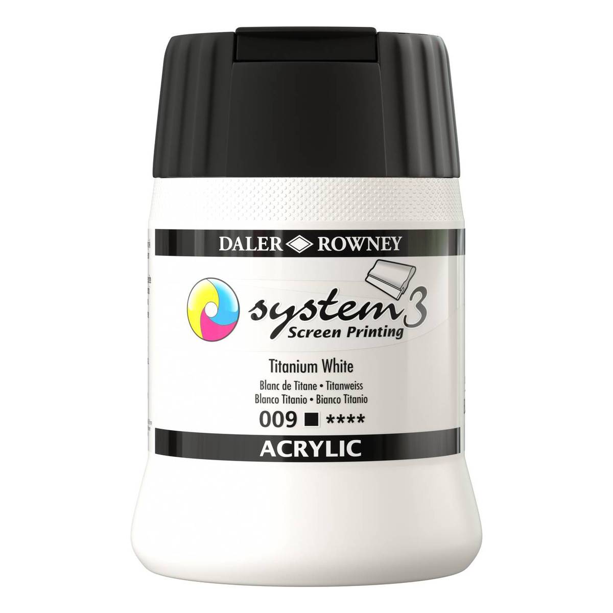 Daler-Rowney System3 Titanium White Screen Printing Acrylic 250ml ...