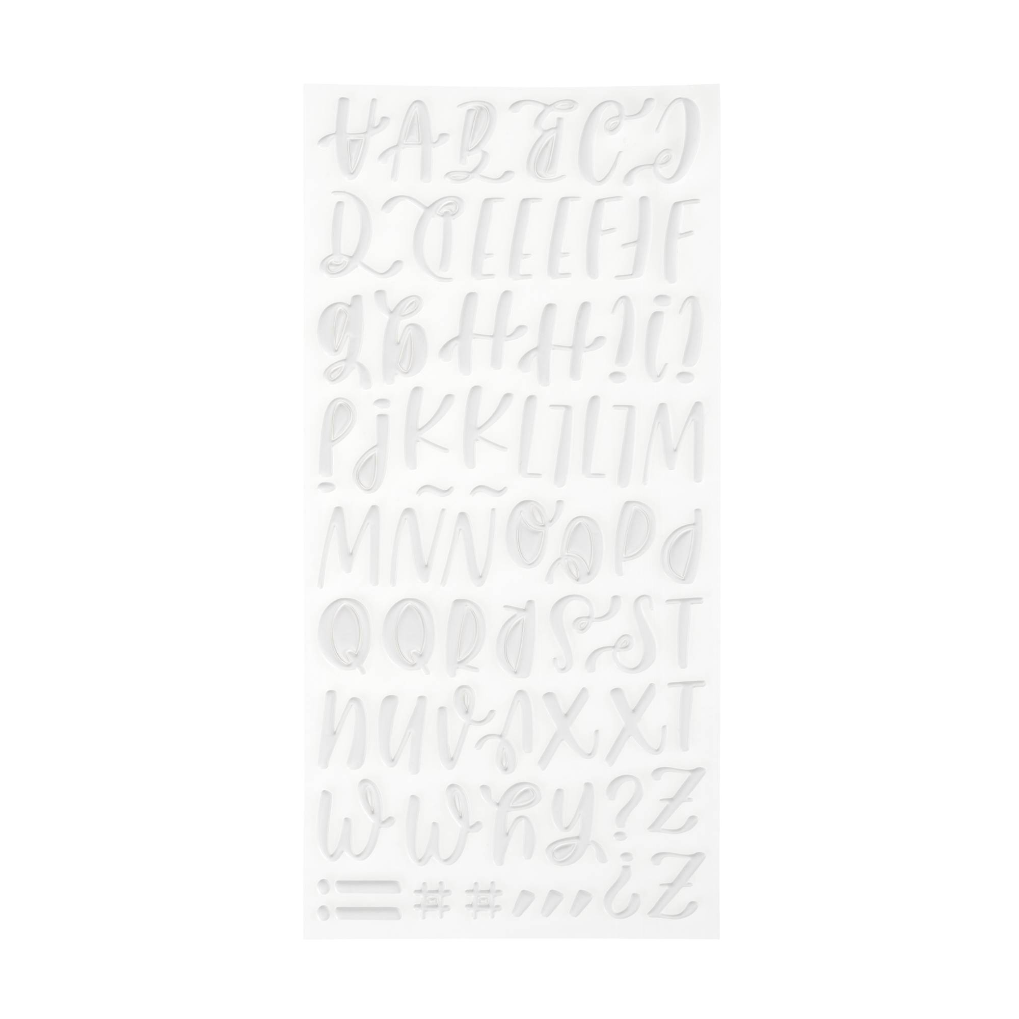 Matt White Puffy Script Alphabet Stickers | Hobbycraft