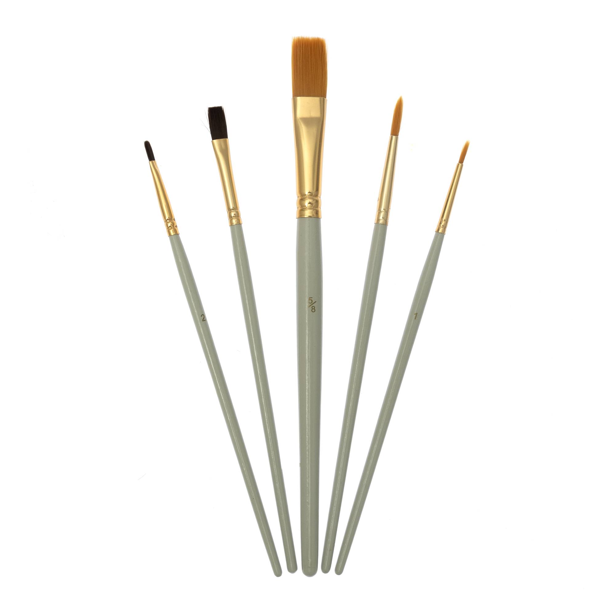 Assorted Wooden Brush Set 5 Pack | Hobbycraft