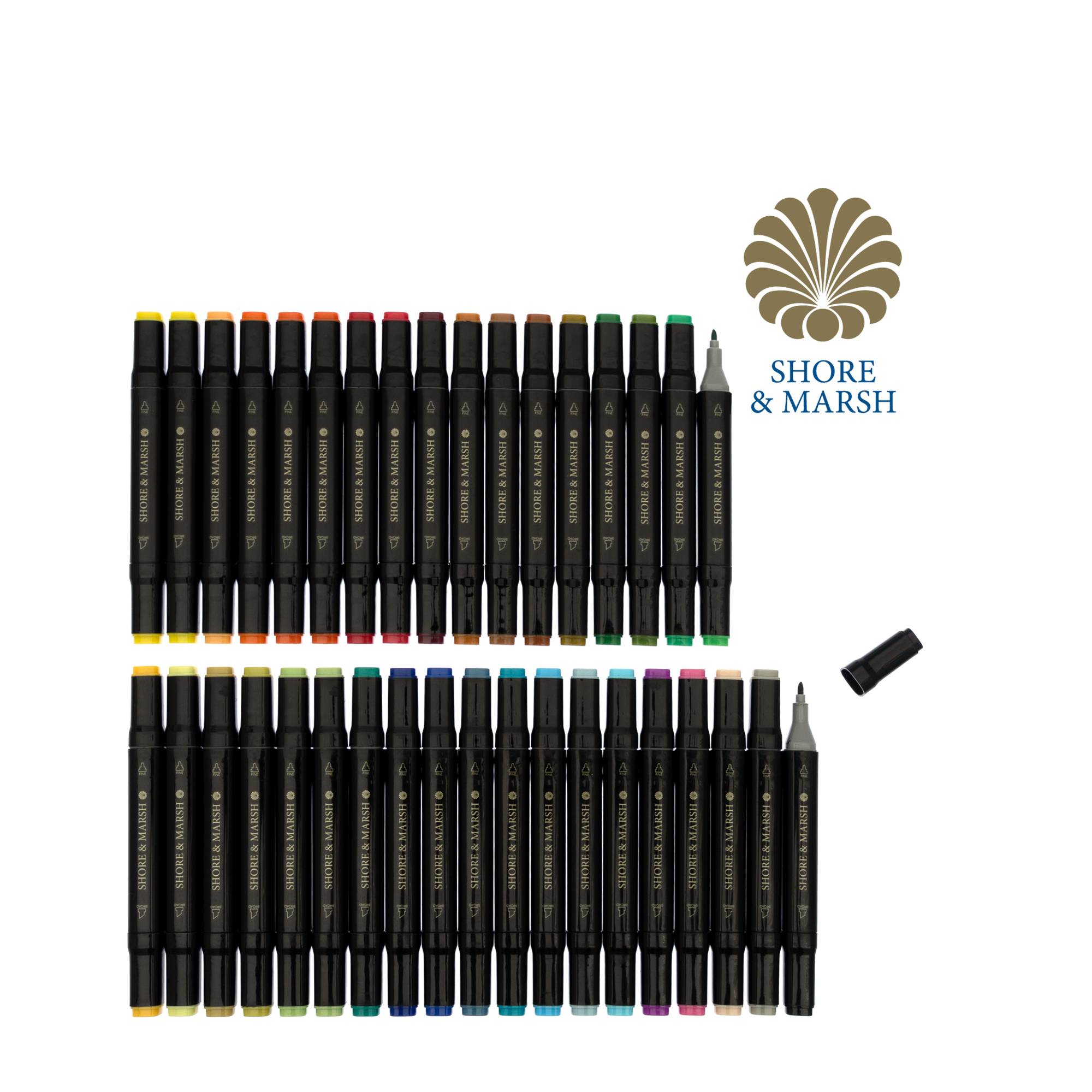 Shore & Marsh Dual Tip Art Markers 36 Pack | Hobbycraft
