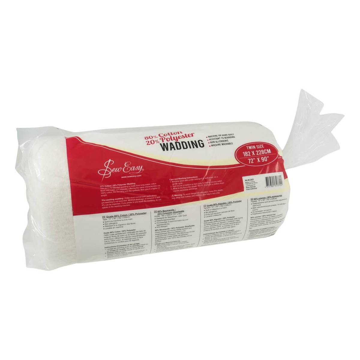 Cotton and Polyester Wadding (Twin) 183cm x 229cm | Hobbycraft