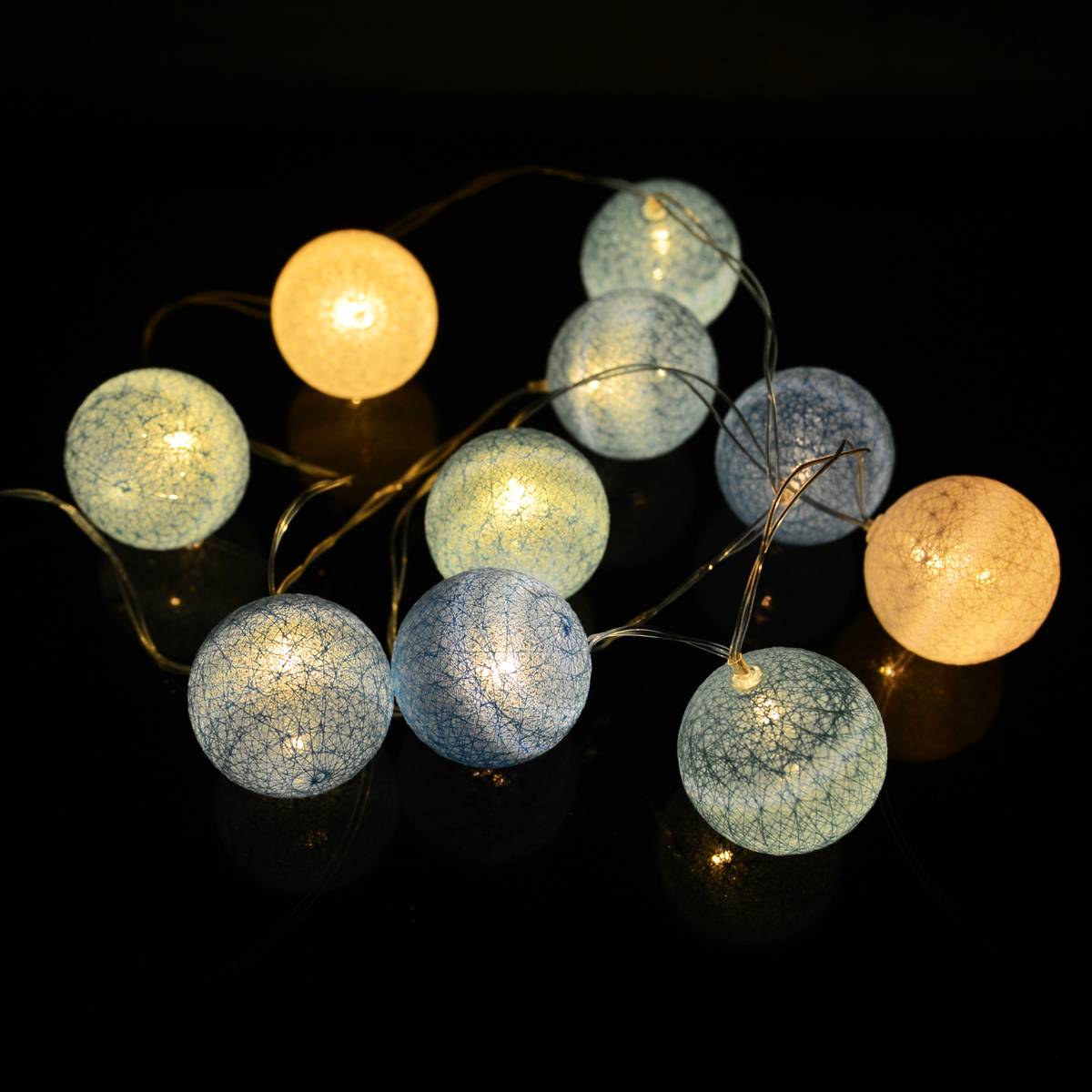 10 LED Blue Cotton Ball Lights 1.65m | Hobbycraft