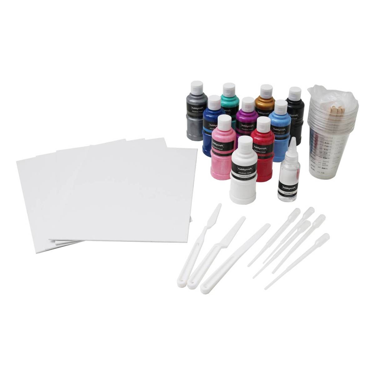 Fluid Pouring Art Set 47 Pieces | Hobbycraft