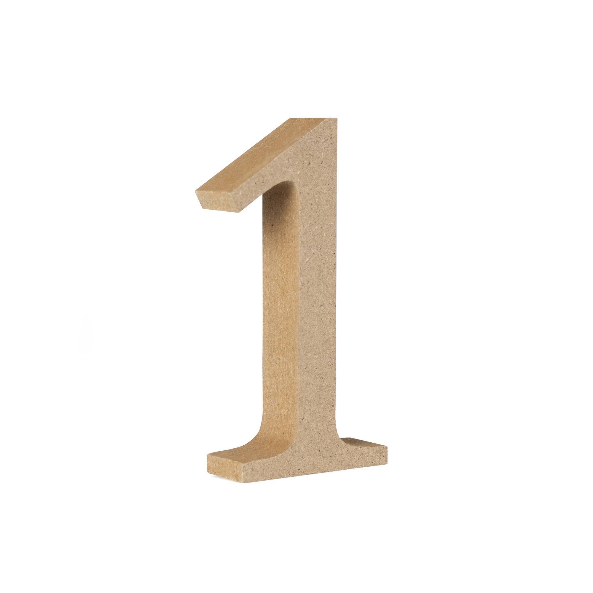 MDF Wooden Number 1 8cm | Hobbycraft