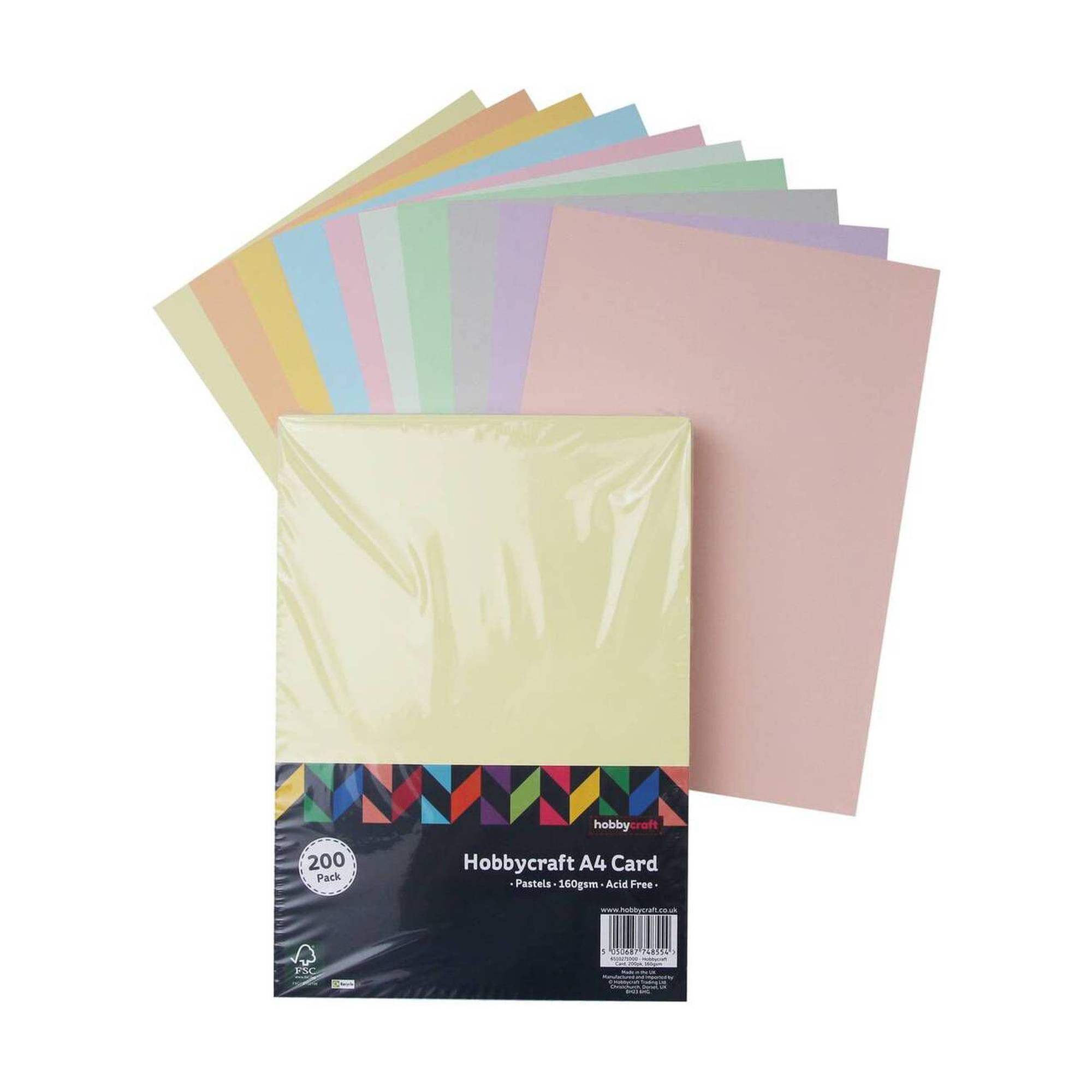 Pastel Card A4 200 Pack | Hobbycraft