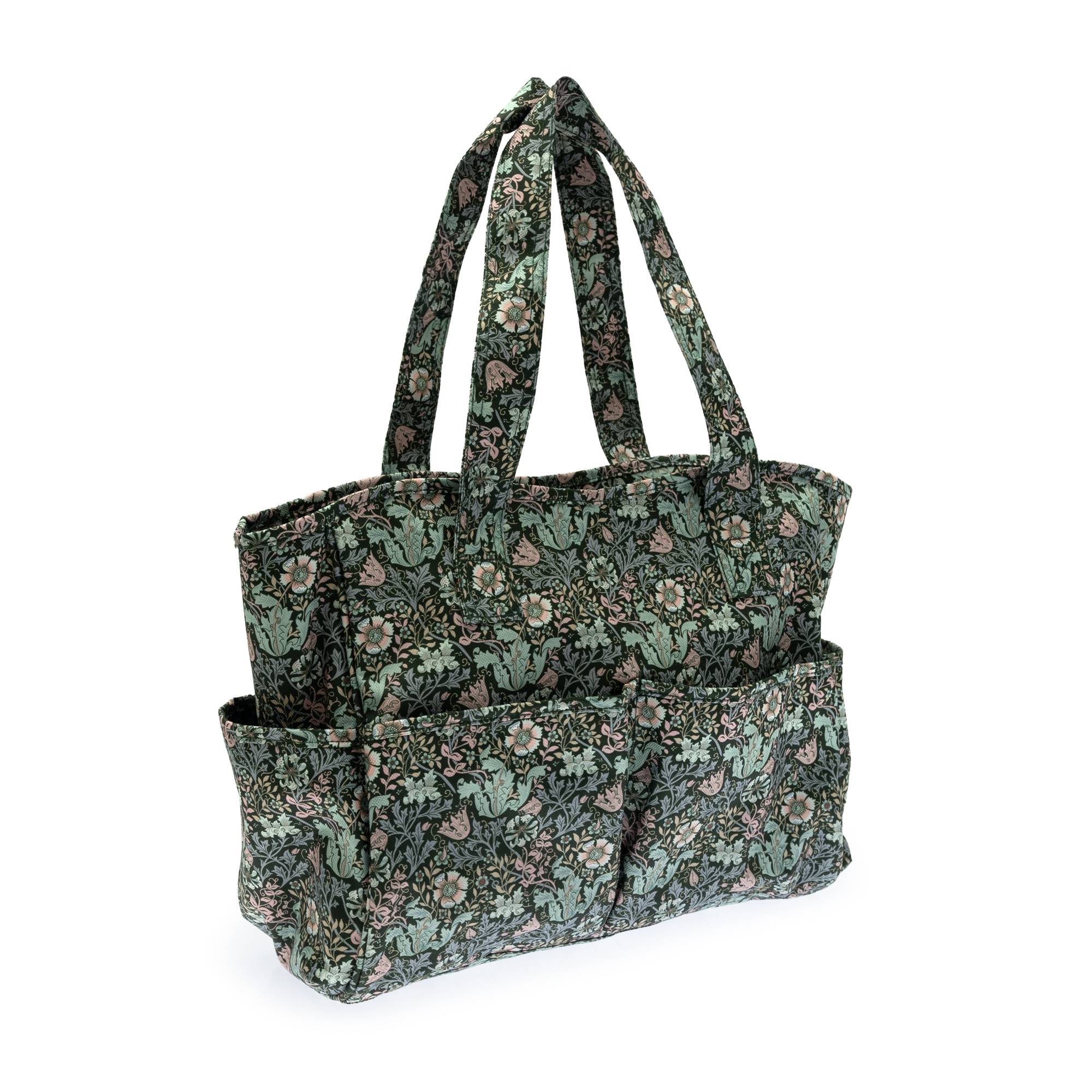 Floral Wood Block Craft Bag with Pockets | Hobbycraft