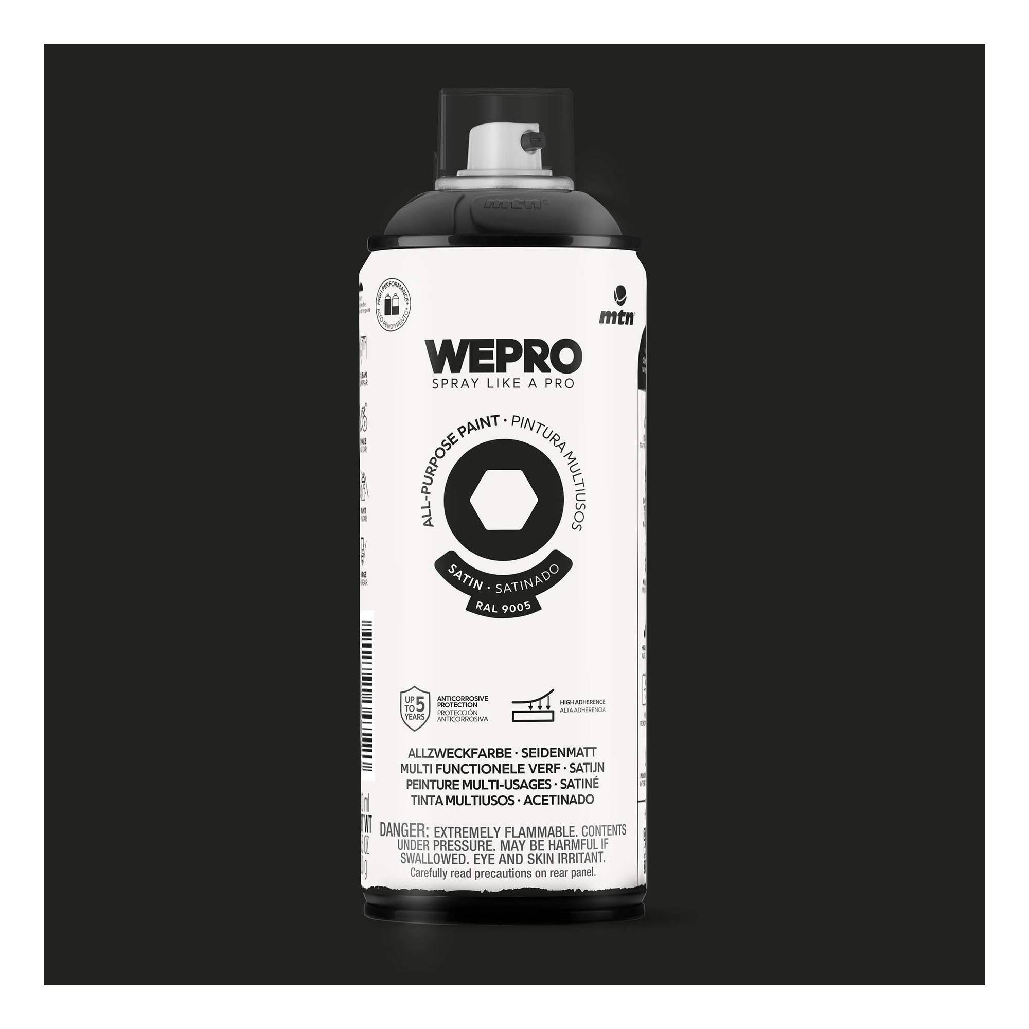 MTN WEPRO Cosmos Black Satin All-Purpose Paint 400ml | Hobbycraft