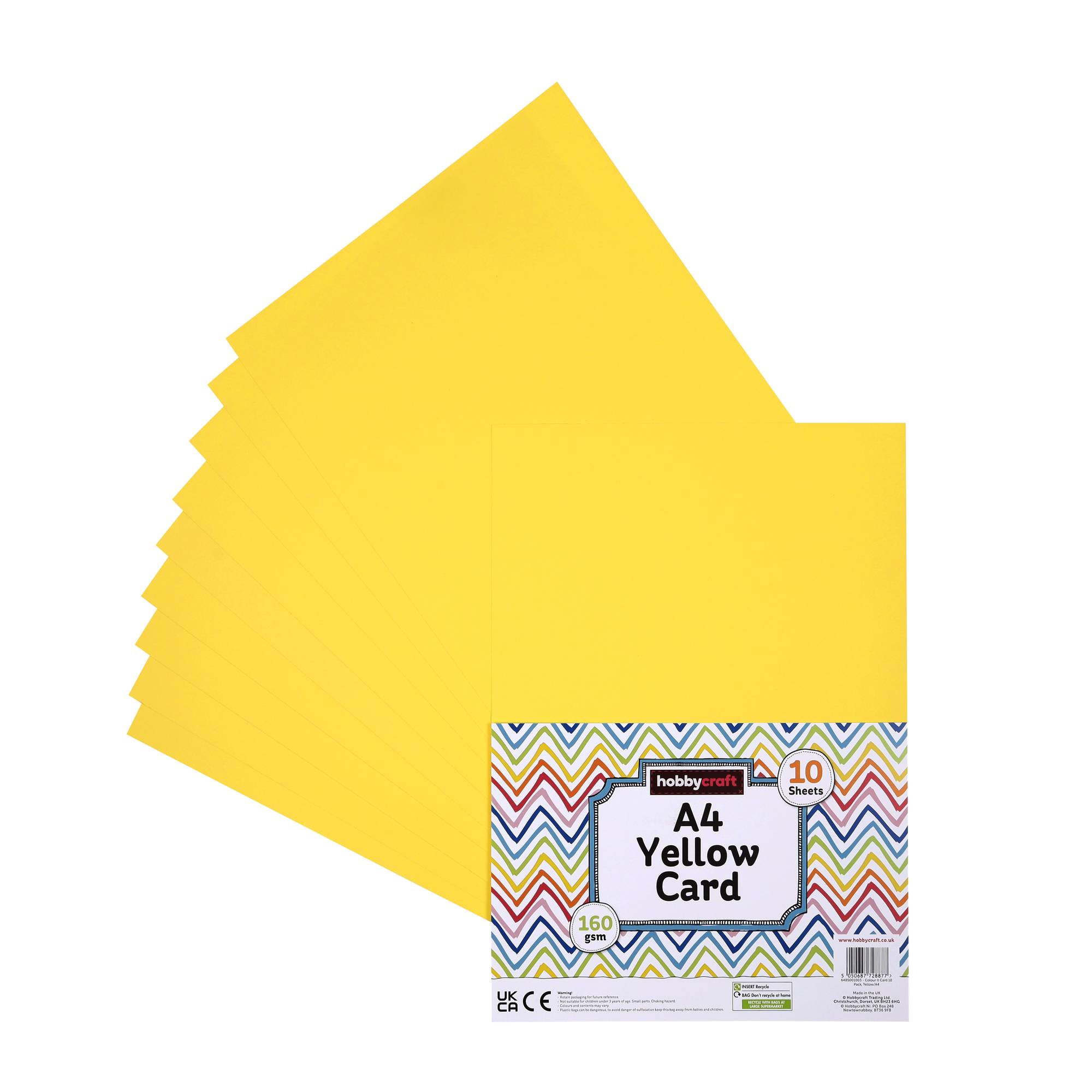 Yellow Card A4 10 Pack | Hobbycraft