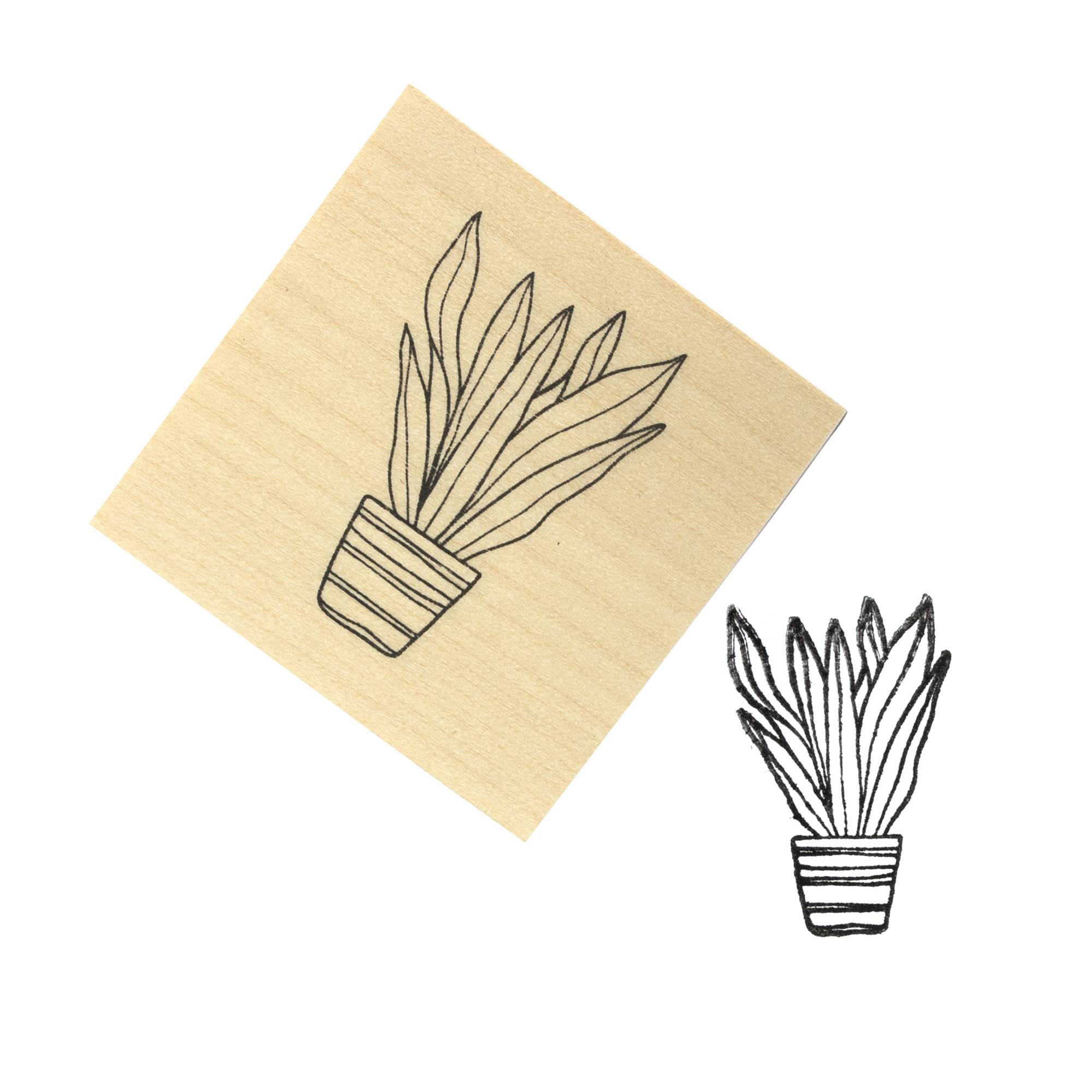 Snake Plant Wooden Stamp 3.8cm x 3.8cm | Hobbycraft