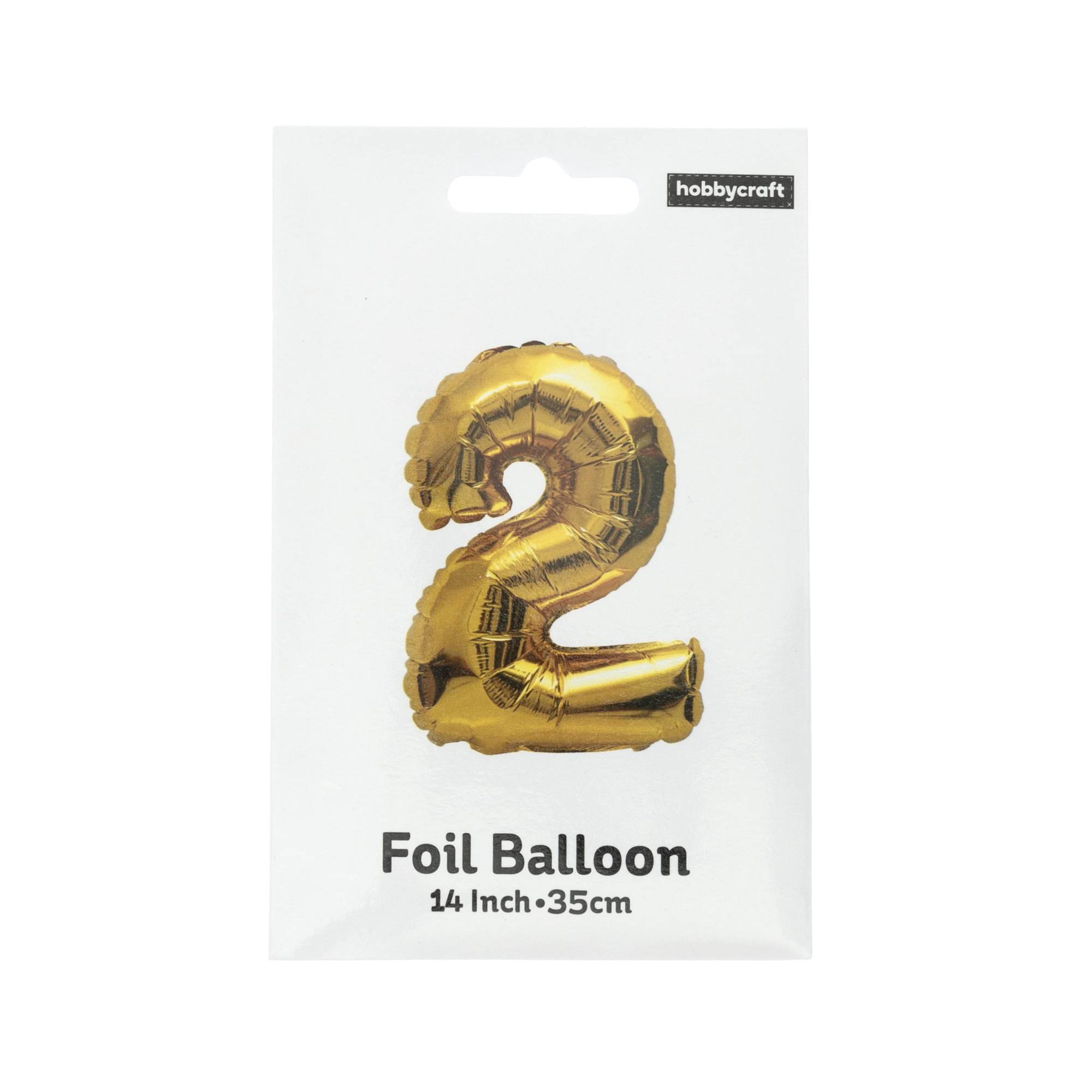 Gold Foil Number 2 Balloon | Hobbycraft