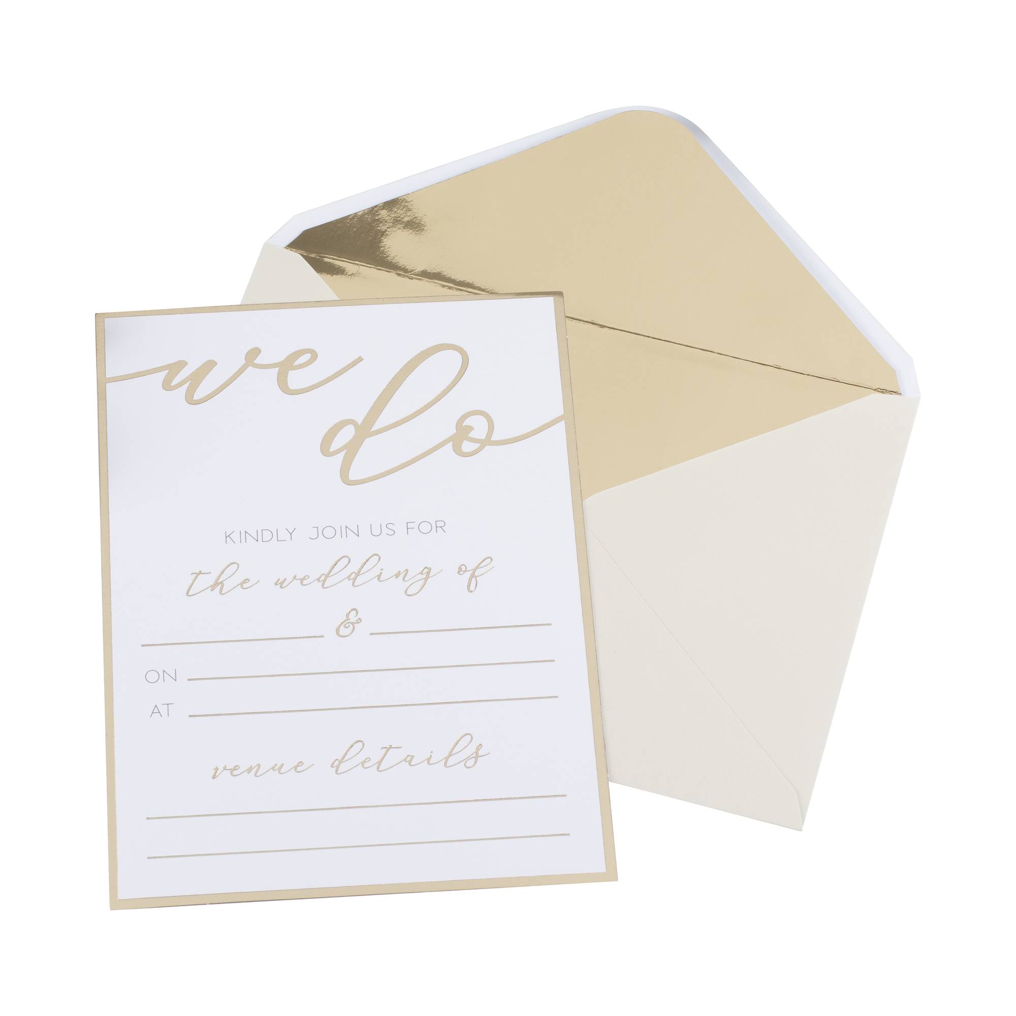 Champagne Gold Wedding Invitations 20 Pack | Hobbycraft