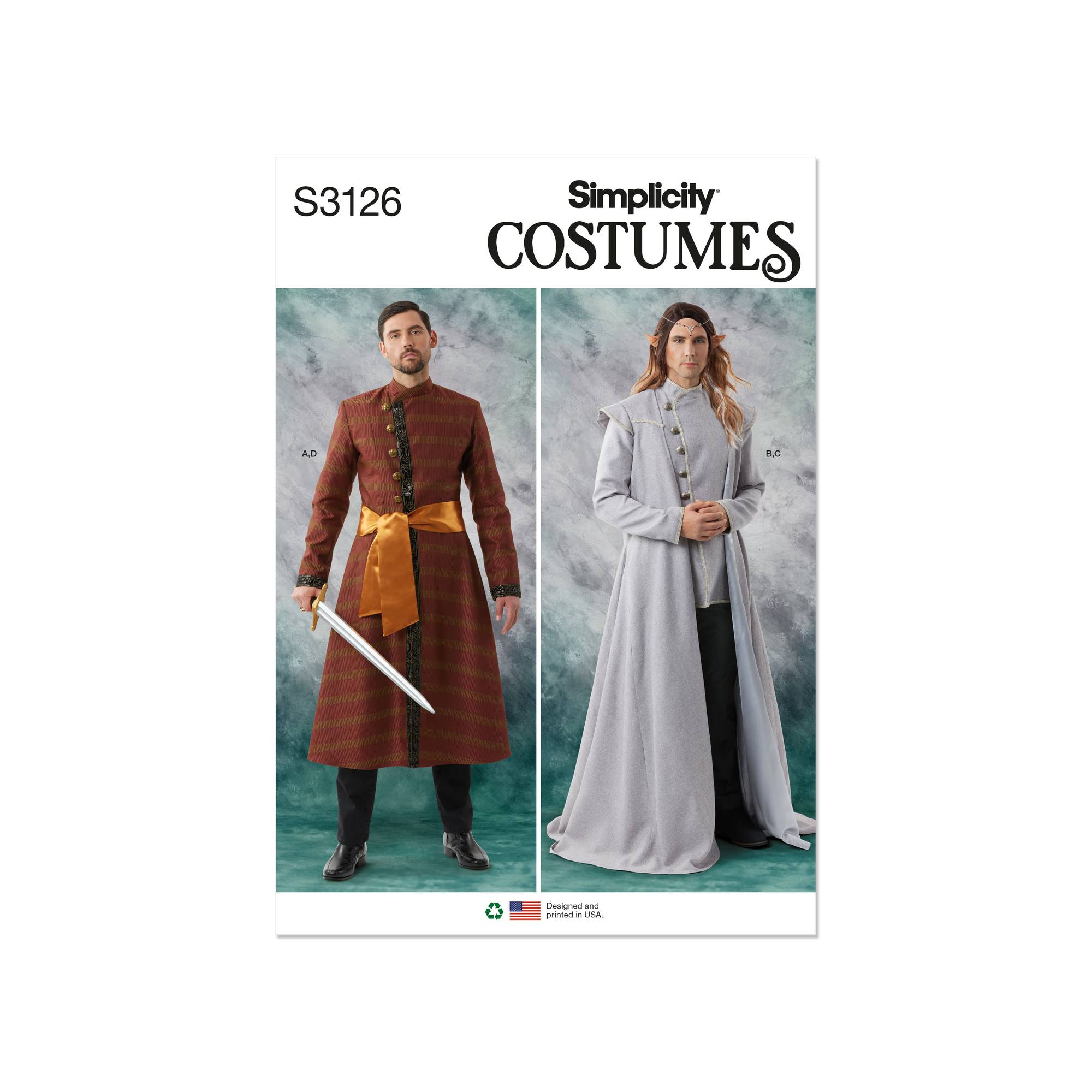 Simplicity Men’s Costume Sewing Pattern S3126 (34-42) | Hobbycraft