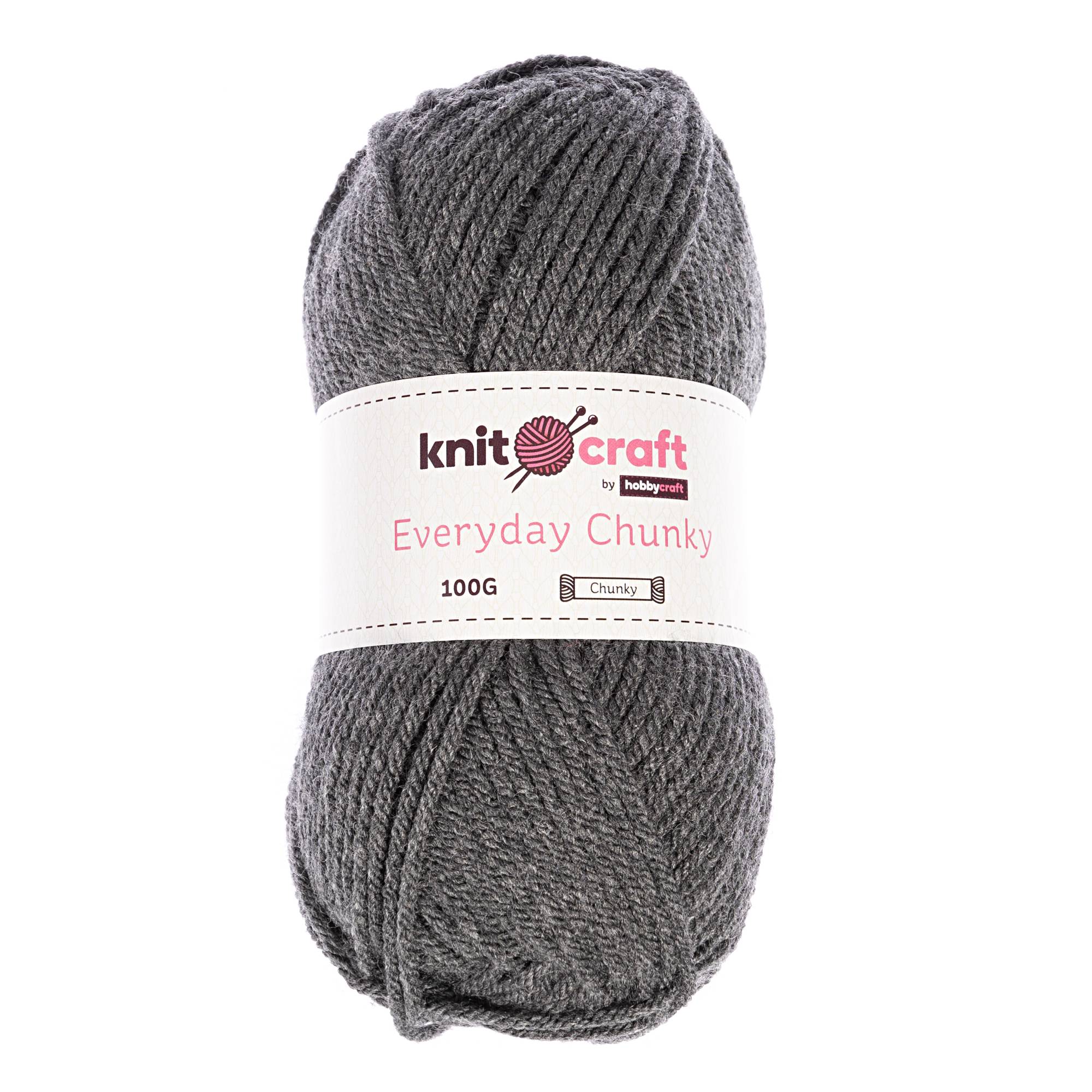 Knitcraft Grey Everyday Chunky Yarn 100g | Hobbycraft