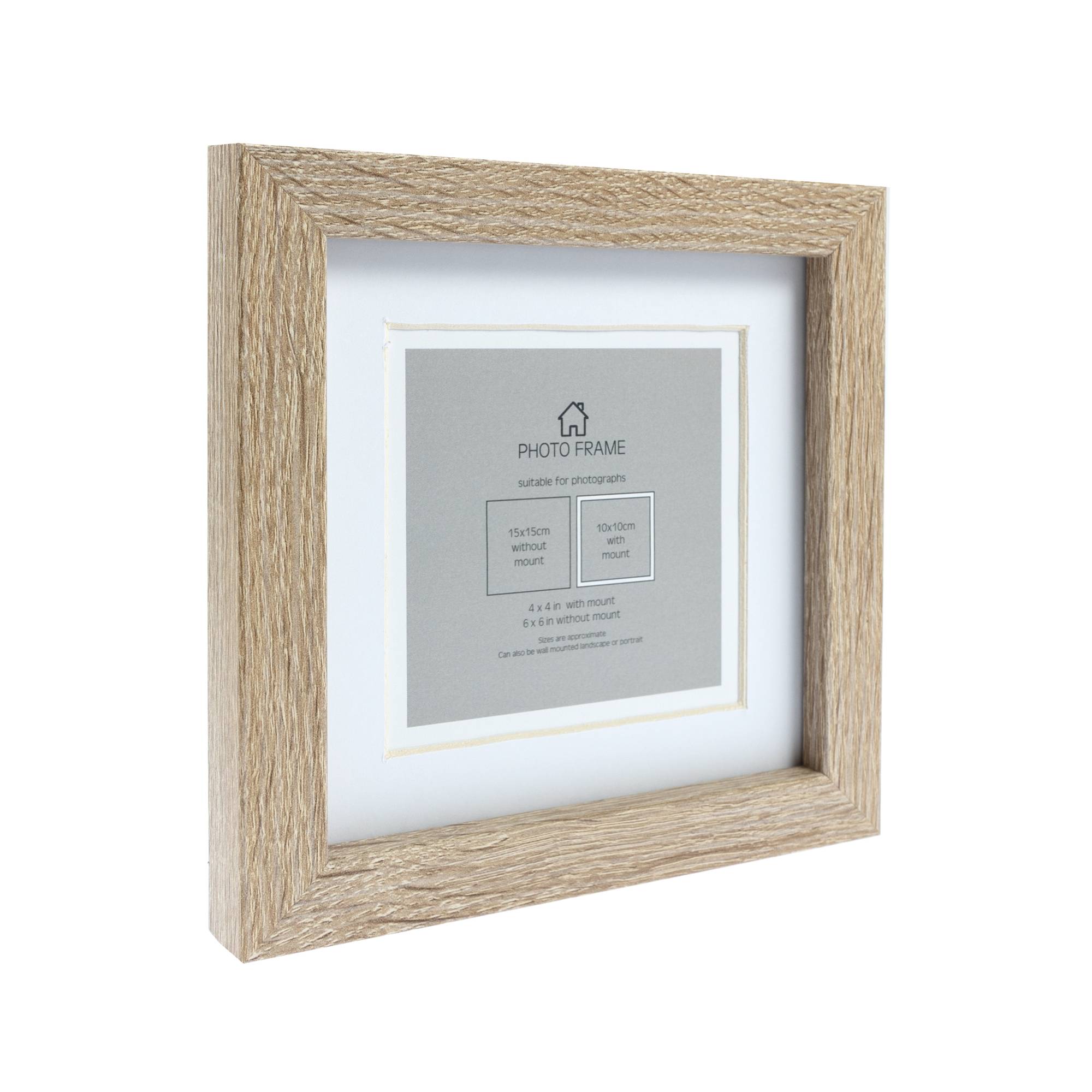 Light Oak Effect Photo Frame 15cm x 15cm | Hobbycraft